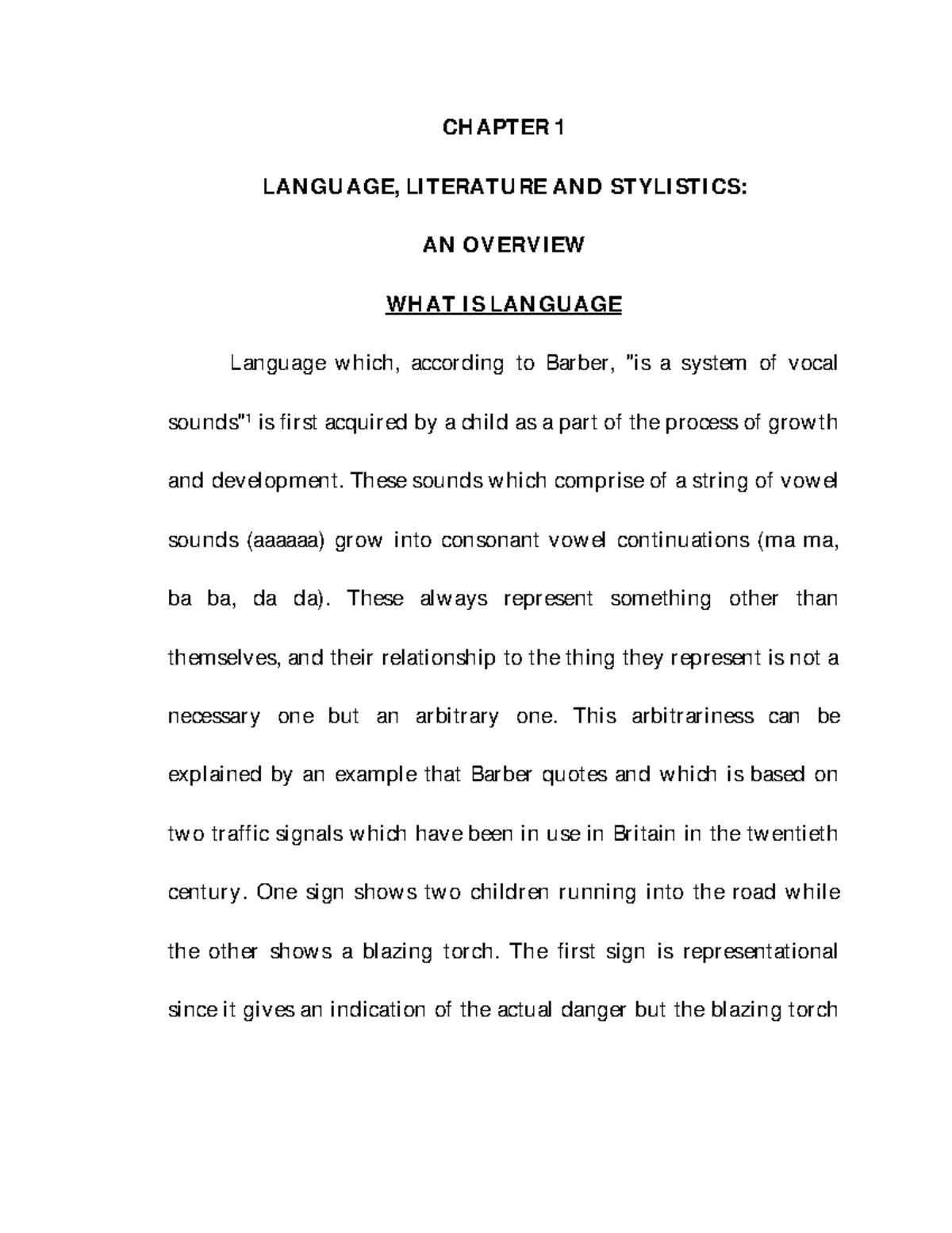 05 Chapter 1 Note Chapter 1 Language Literature And Stylistics An Overview What Is