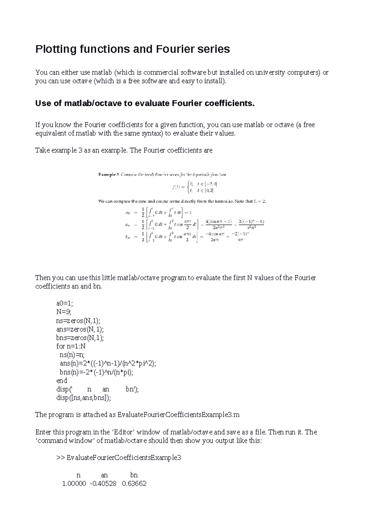 Instructions For Plotting Fourier Series In Matlab Wolfram Alpha - Plotting functions and ...