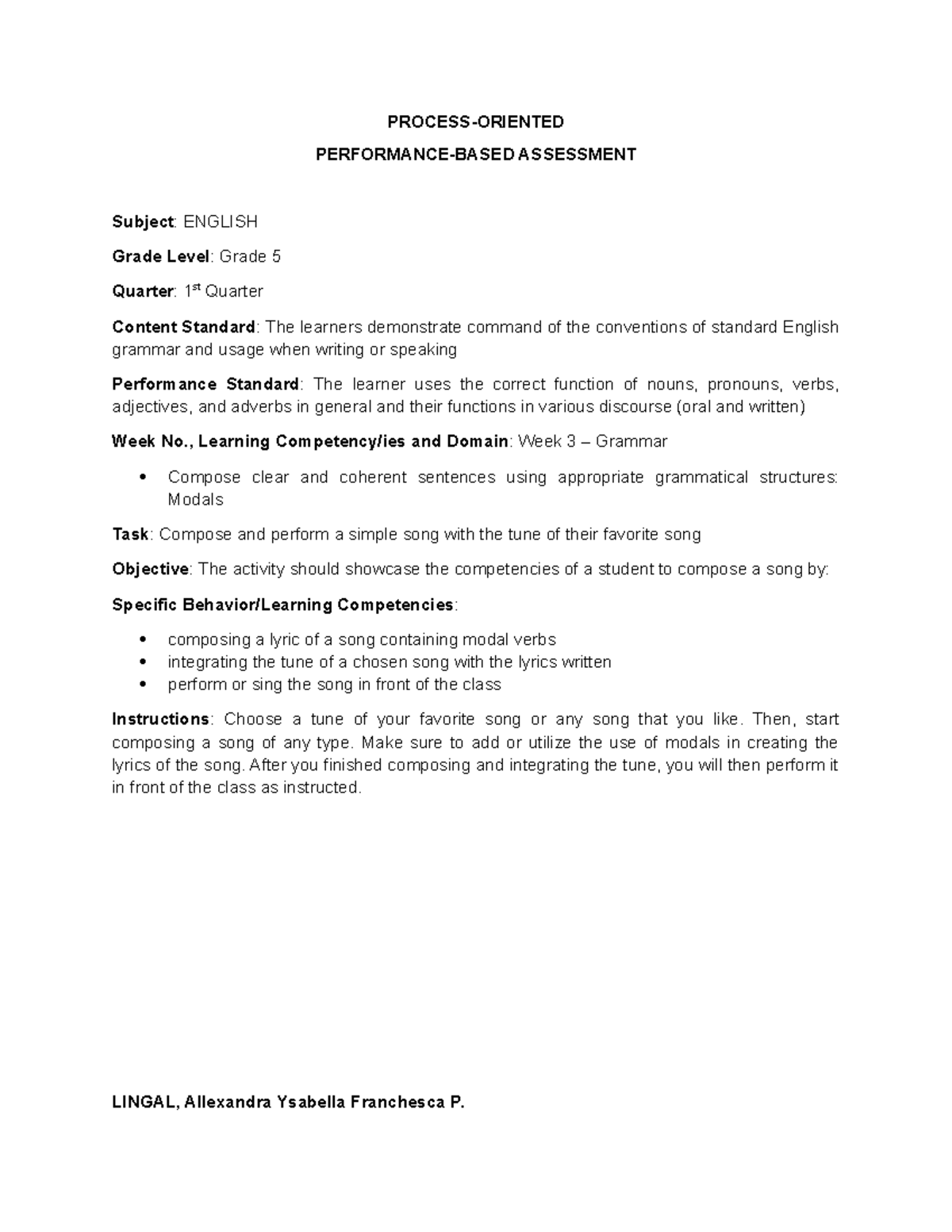 Designing-Pb A - practical paper on designing a rubric - PROCESS ...