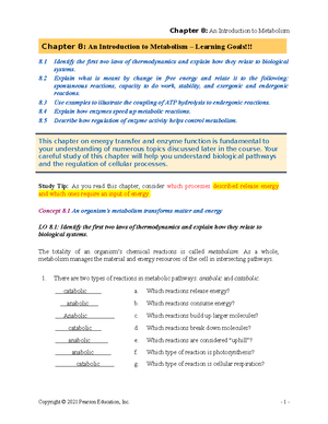 Ch 8 Study Guide - Chapter 8: An Introduction to Metabolism – Learning ...