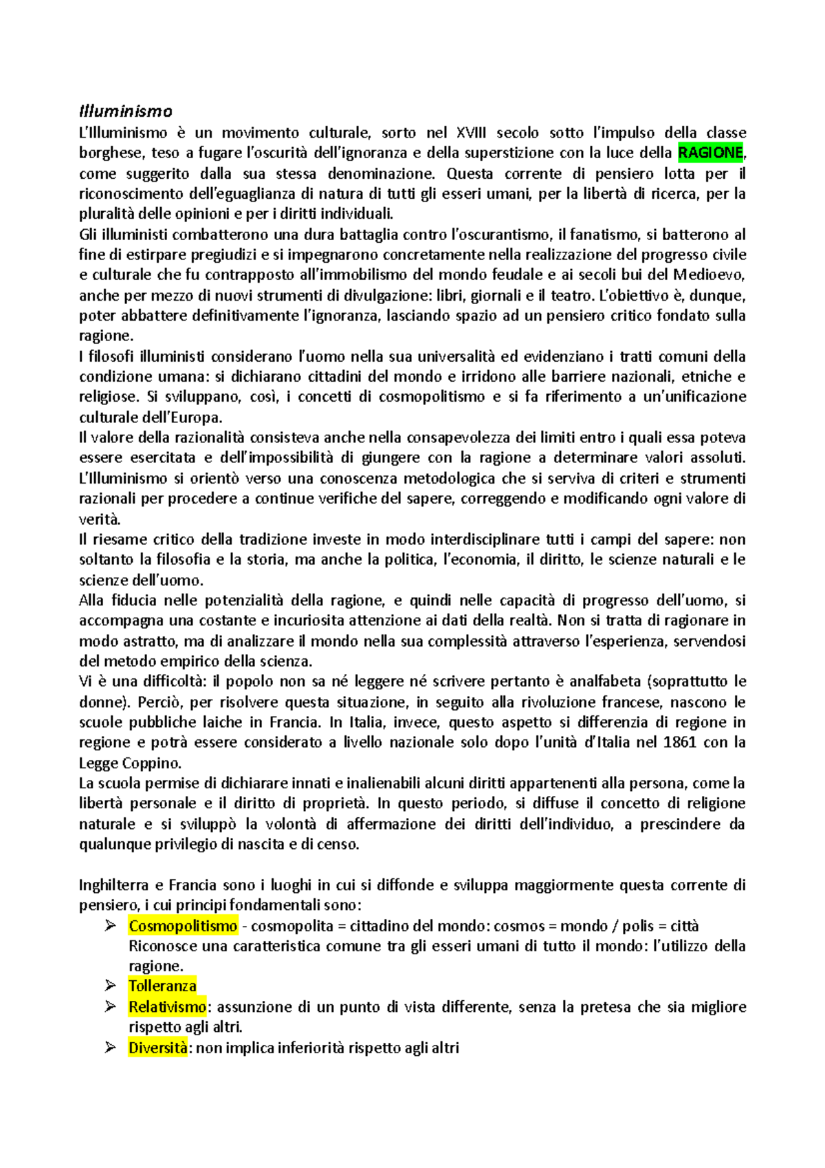 Illuminismo - Illuminismo L’Illuminismo è un movimento culturale, sorto ...
