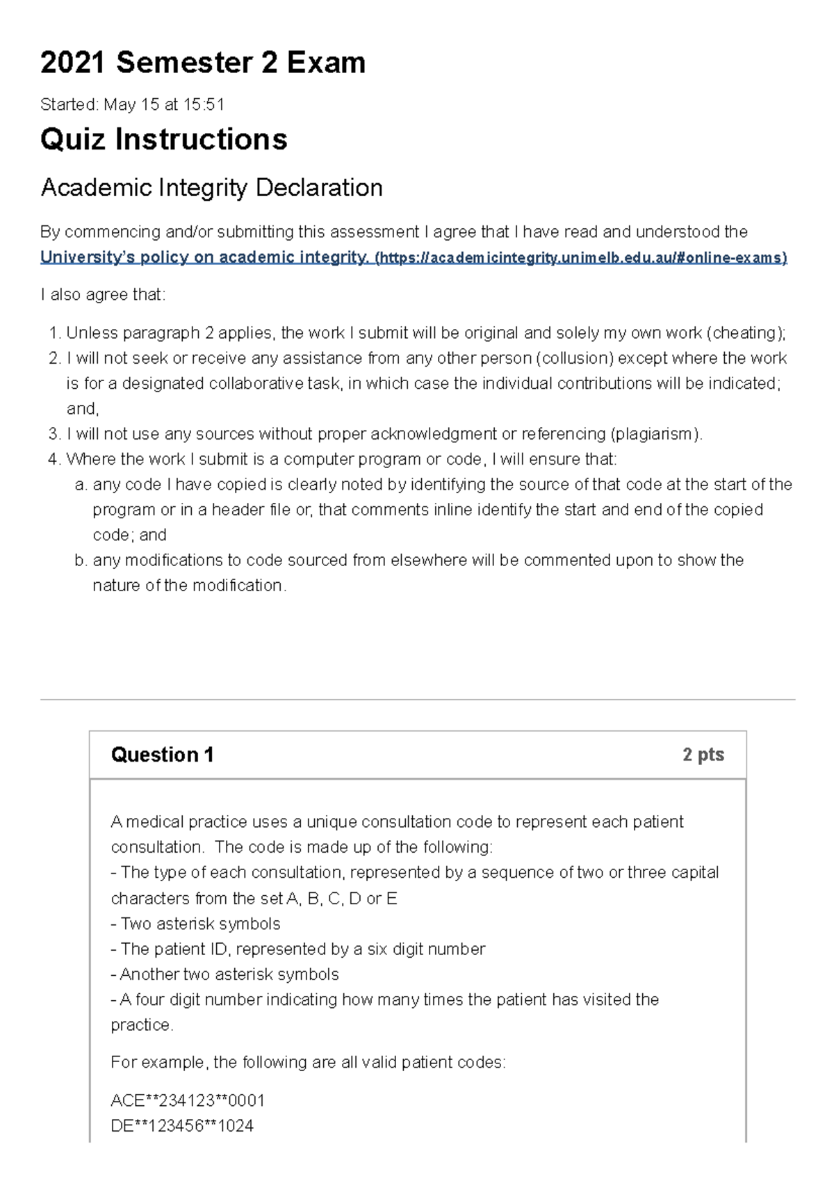 Quiz 2021 Semester 2 Exam - 2021 Semester 2 Exam Started: May 15 at 15 ...