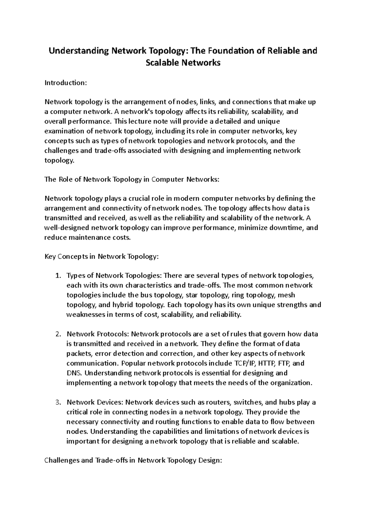 Understanding Network Topology- The Foundation of Reliable and Scalable ...