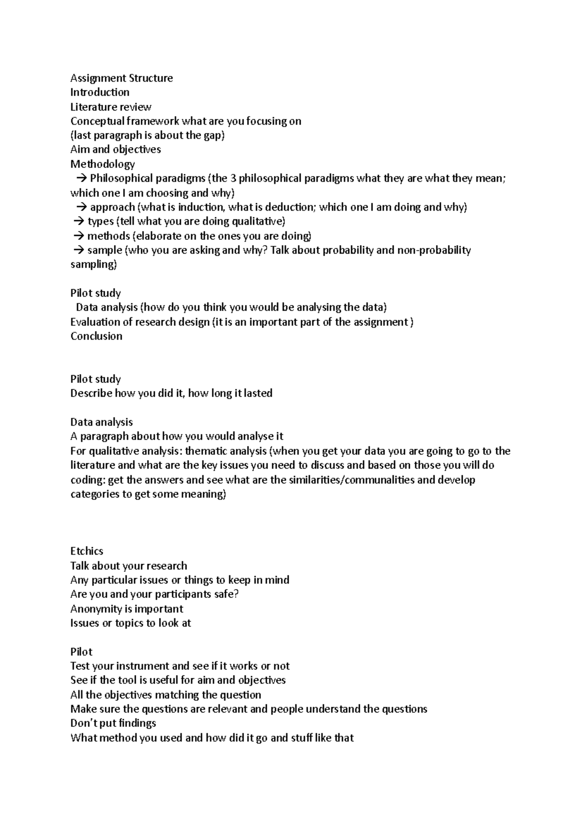 Week 10-assignment structure - Assignment Structure Introduction ...