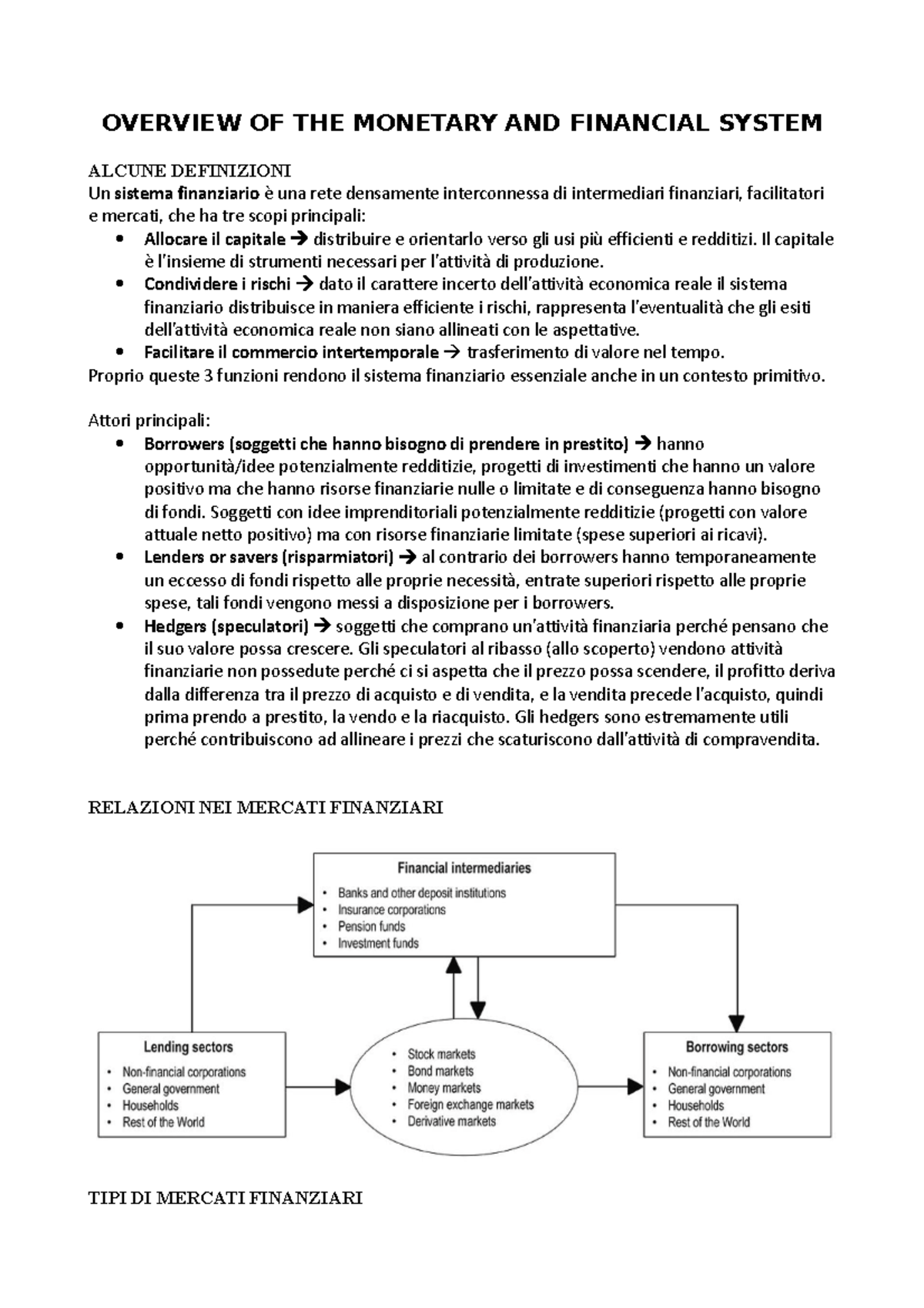 1. Overview OF THE Monetary AND Financial System - OVERVIEW OF THE ...