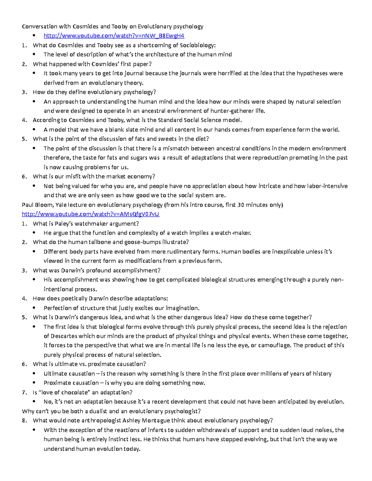 Evolutionary cognitive science - Conversation with Cosmides and Tooby ...