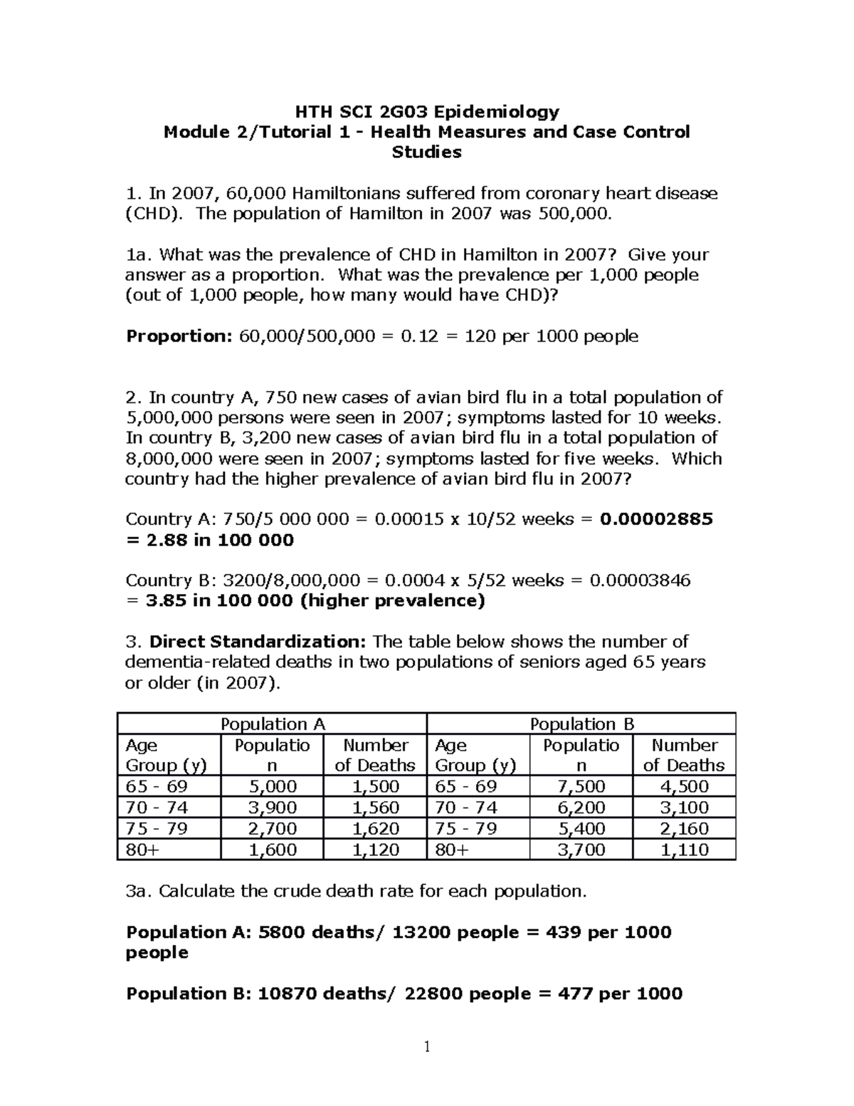 Practice Questions for Lectures 1-3 - HTH SCI 2G03 Epidemiology Module ...