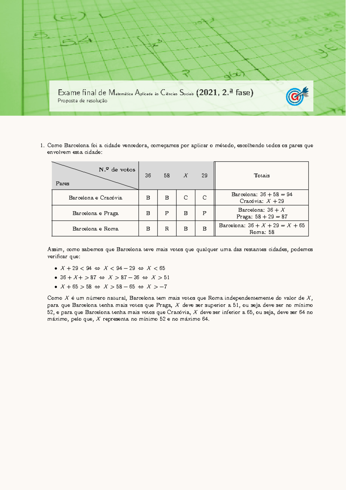 Exame 2021 Macs 2ªfase resolução Paulo Correia - Exame final de Matem ...