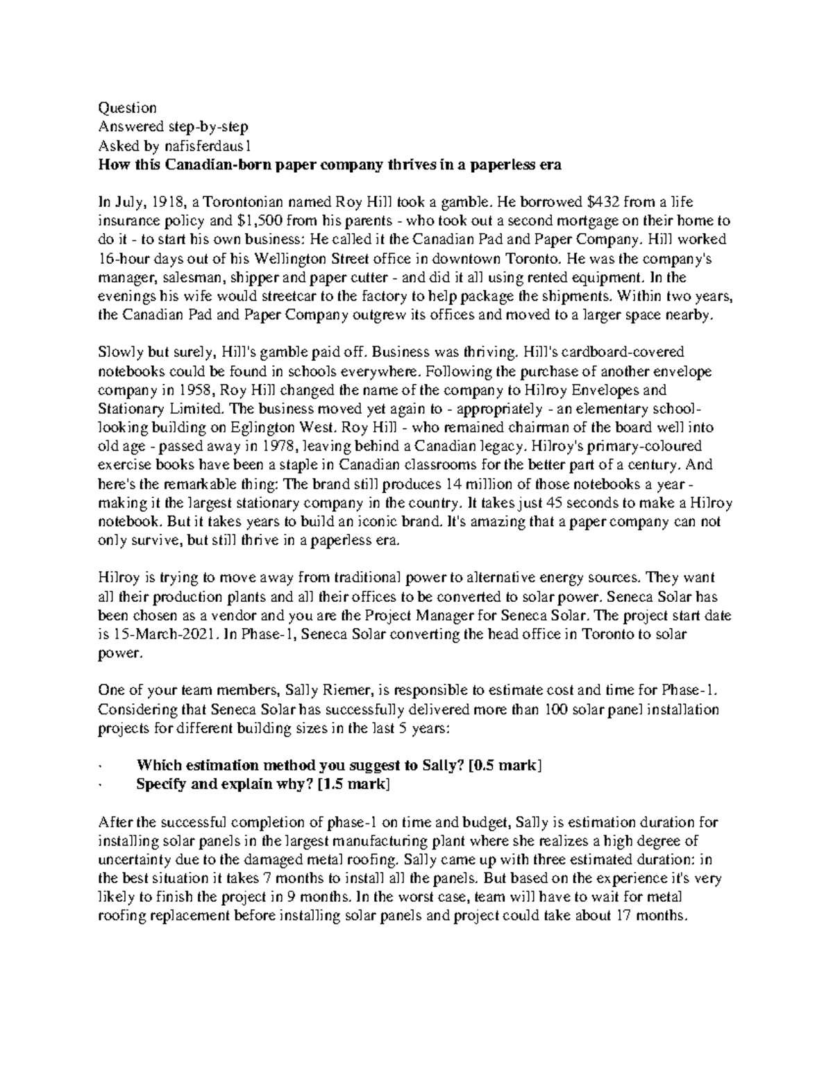 Questionr - sample assignment - Question Answered step-by-step Asked by ...