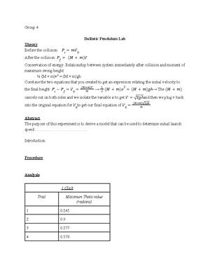 Physics pre lab 7 - pre lab assignment - Gauri Sharma Physics pre lab- 7] Question: Would this ...