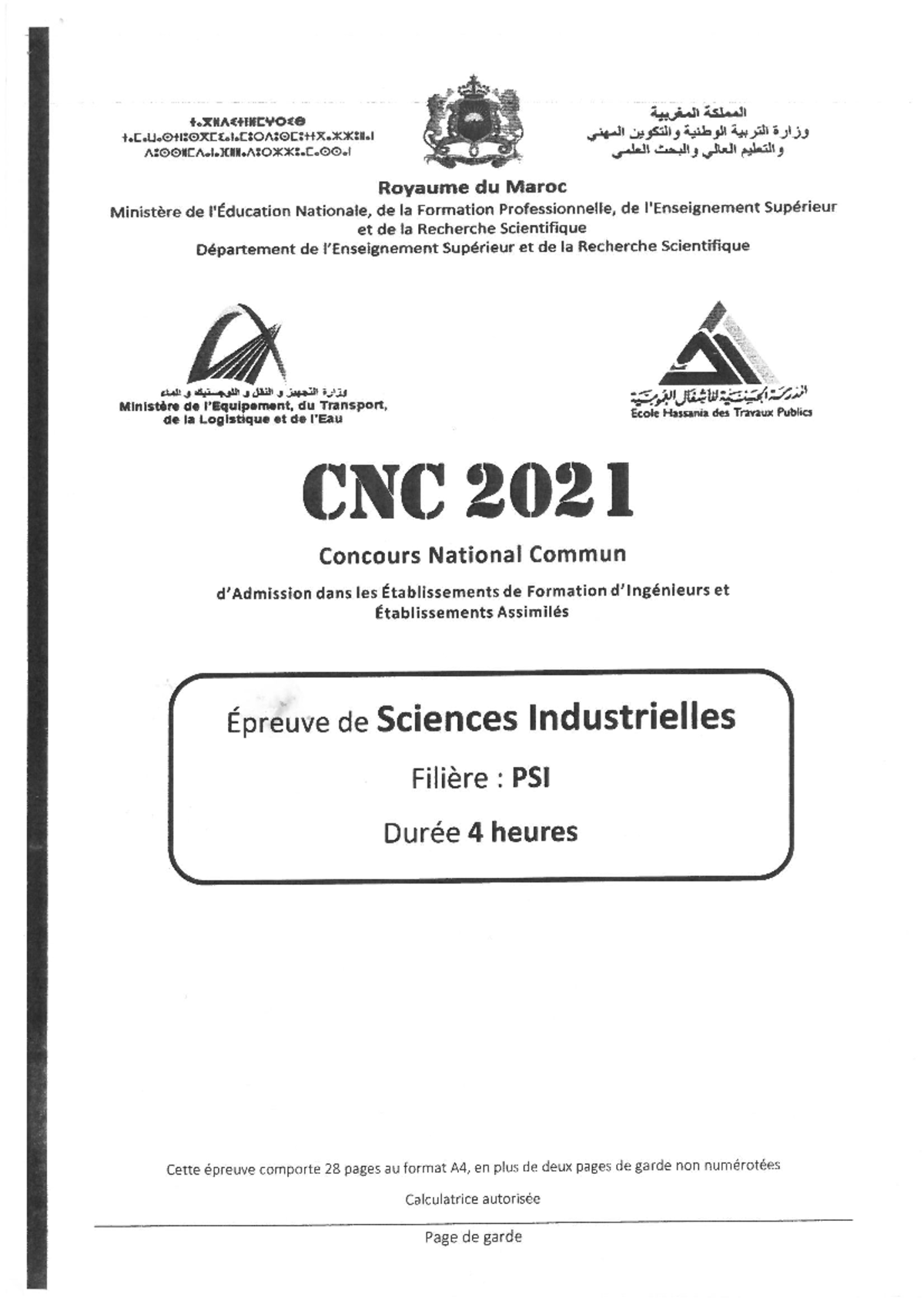 CNC PSI 2021 - CNC PSI 2021 - Physique - Studocu