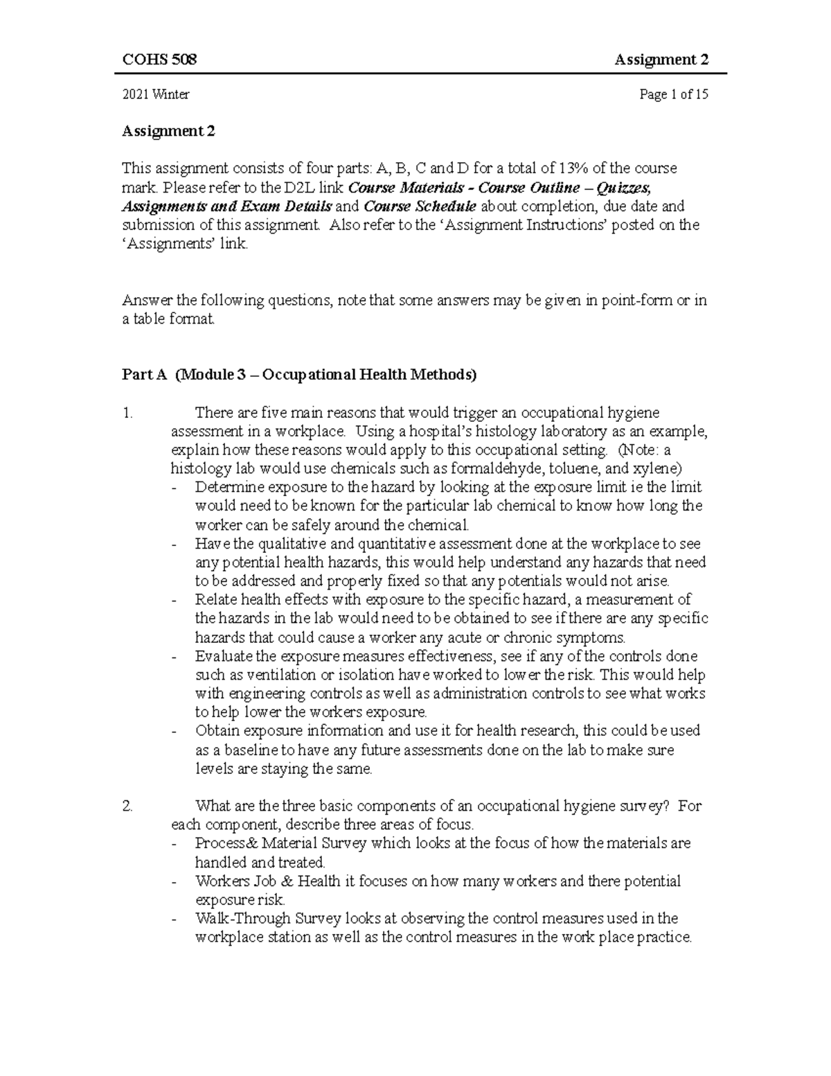 Assignment 2A-B-C-D 2021 Winter - 2021 Winter Page 1 of 15 Assignment 2 ...