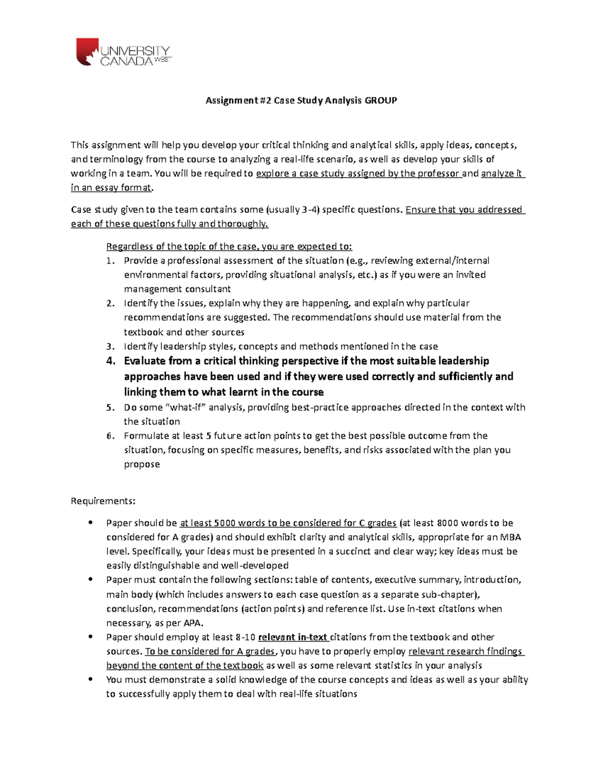 Assignment#2 Case Study Analysis Summer 2023 - Assignment #2 Case Study ...