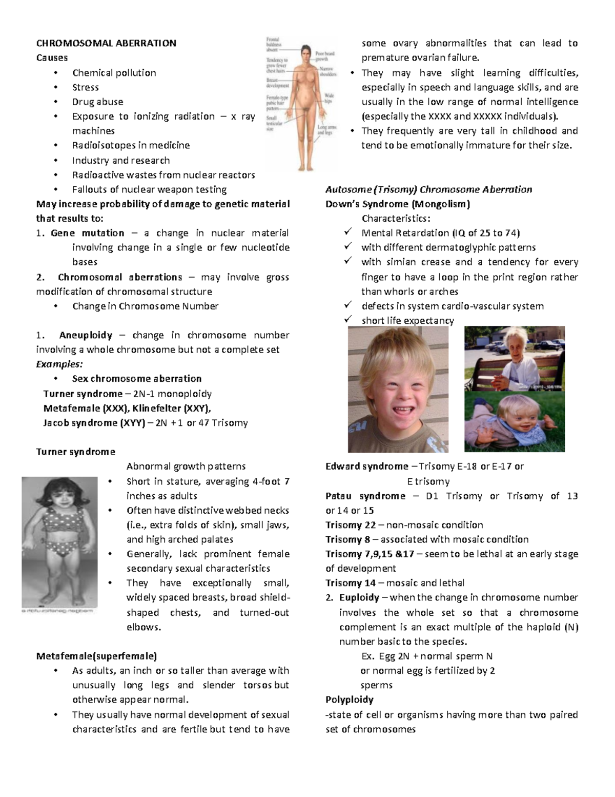 Chromosomal Aberration - CHROMOSOMAL ABERRATION Causes - Chemical pollution - Stress - Drug ...
