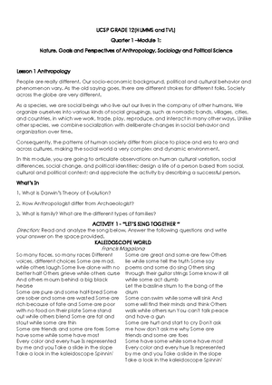 UCSP Grade 12 w5 Humms and TVL - UCSP GRADE 12 HUMMS and TVL WEEK 5 ...