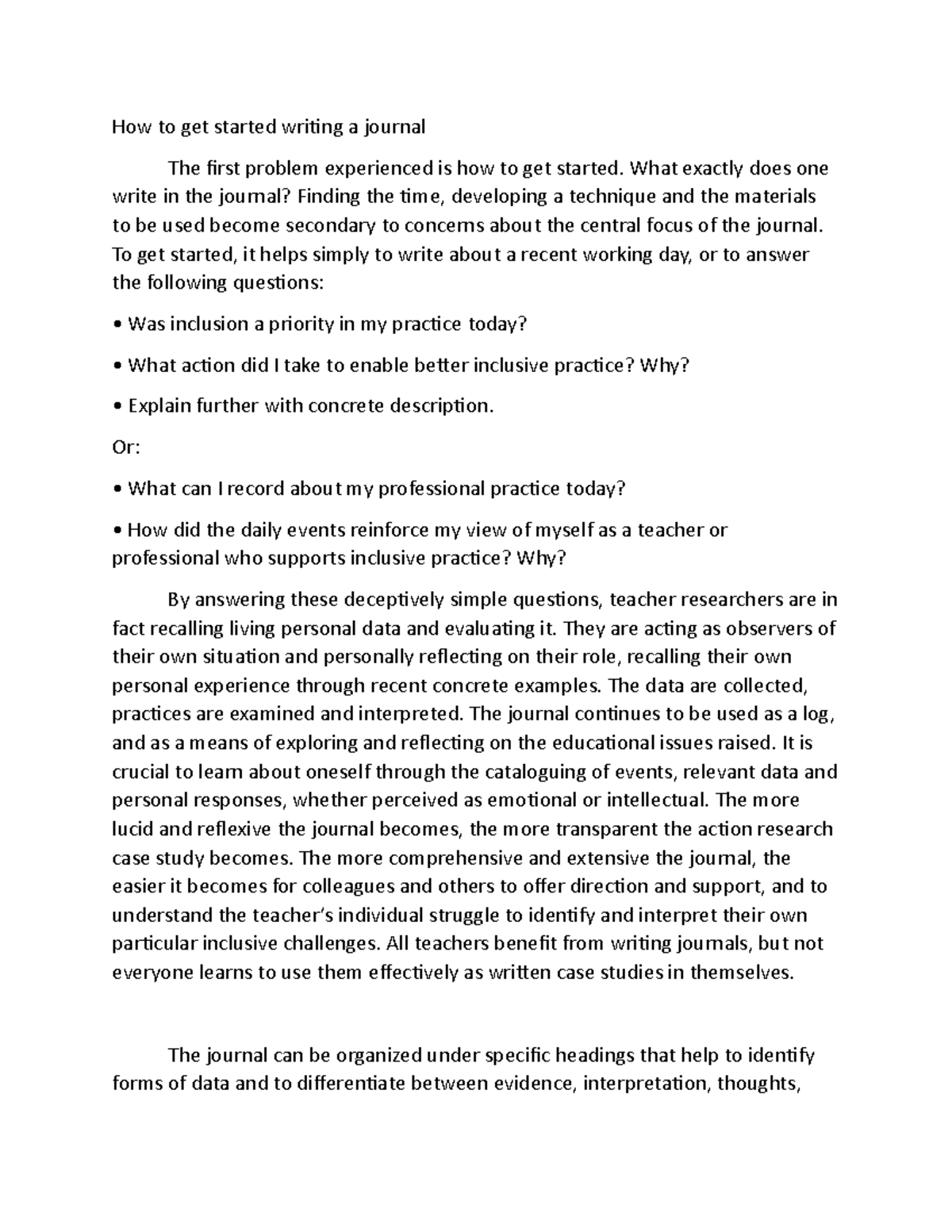 How To Get Started Writing A Journal What Exactly Does One Write In