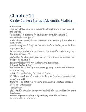 Chapter 12 A Confutation of Convergent Realism - H. Putnam (1975) The ...