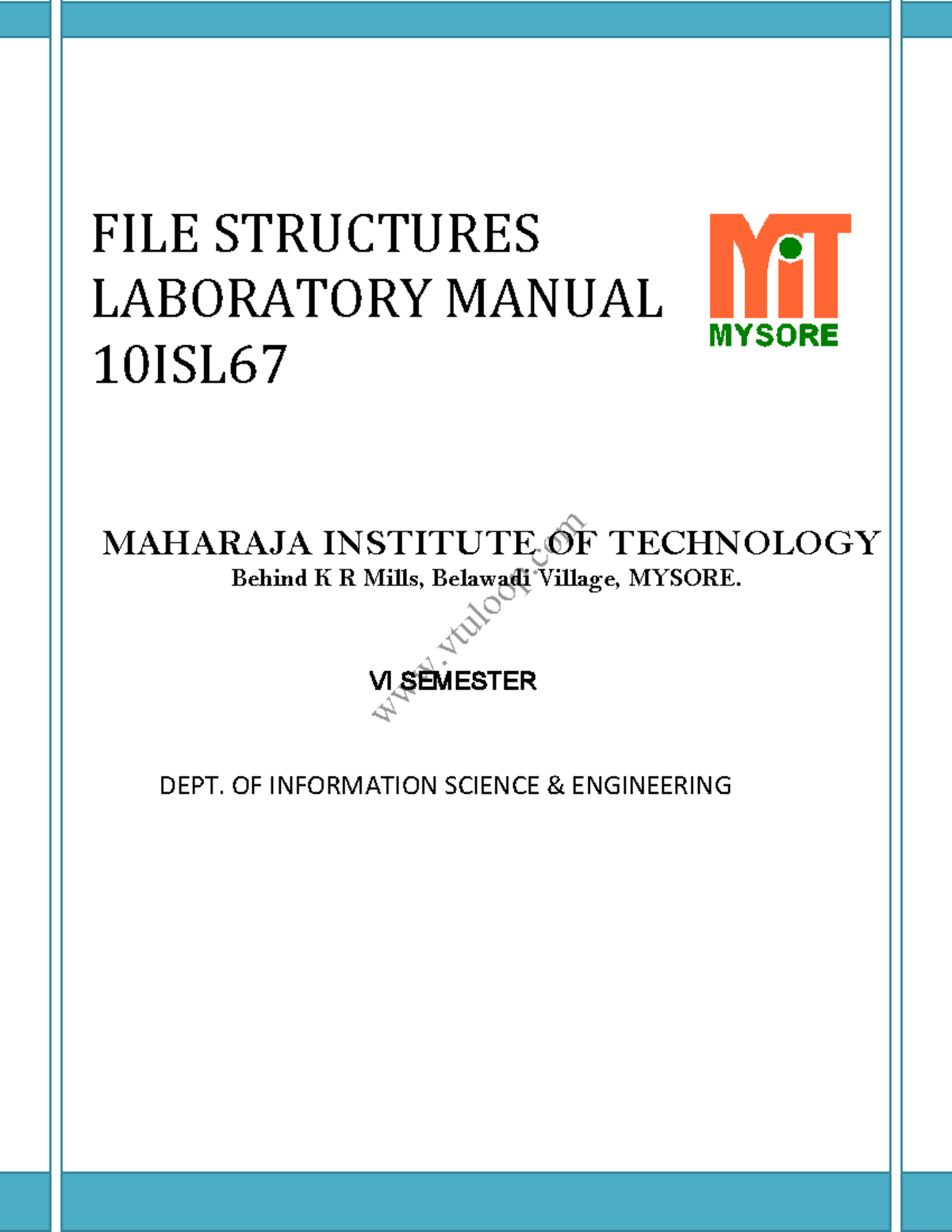 FILE Structure LAB Manual - Copy - FILE STRUCTURES LABORATORY MANUAL ...