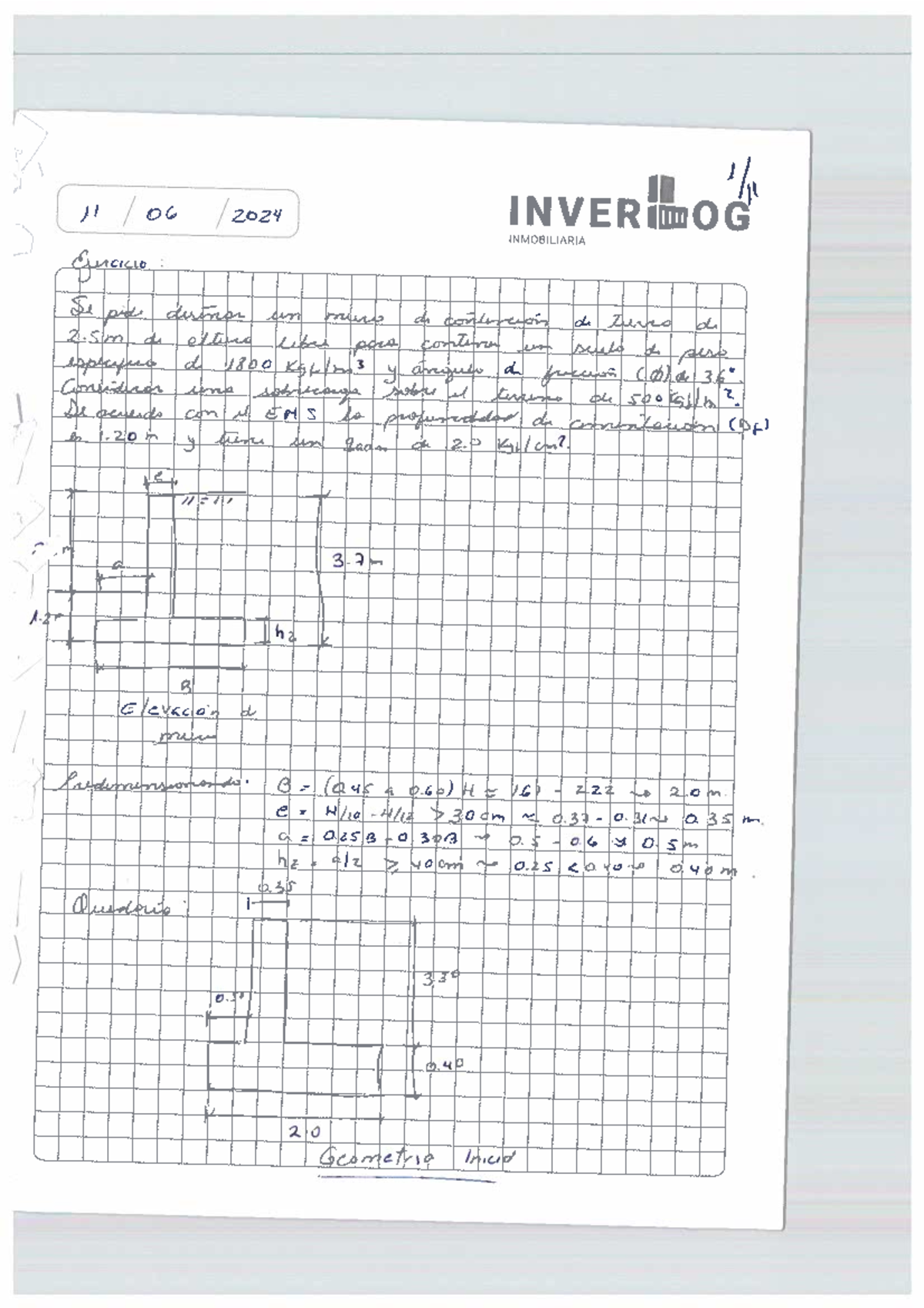 Ejercicio Taller 8de Junio - 11 06 INVER INMOBILIARIA Euracio Se pid ...