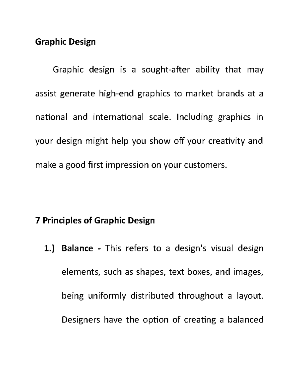 7 Principles of Graphic Design - Graphic Design Graphic design is a ...