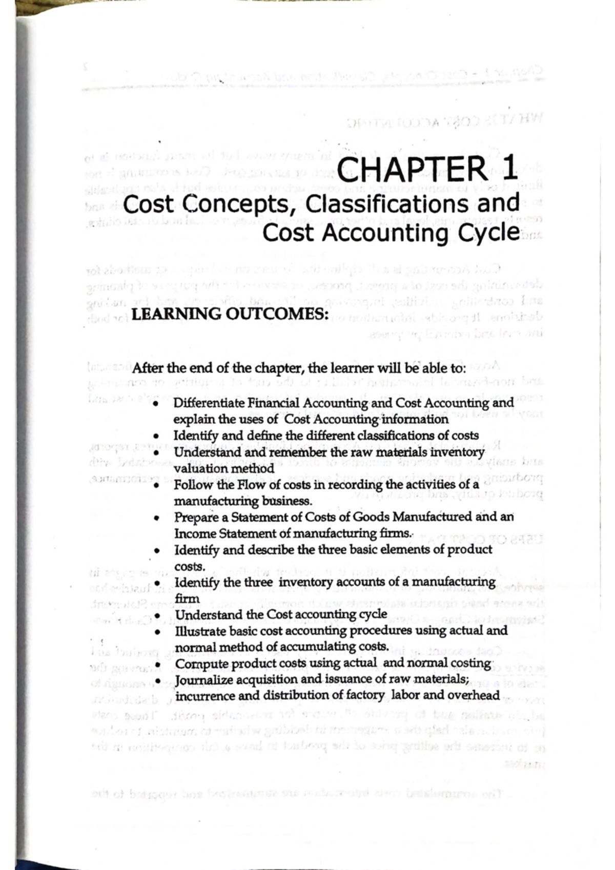 Chapter 1 - Cost Concepts - CHAPTER 1 Cost Concepts, Classifications ...
