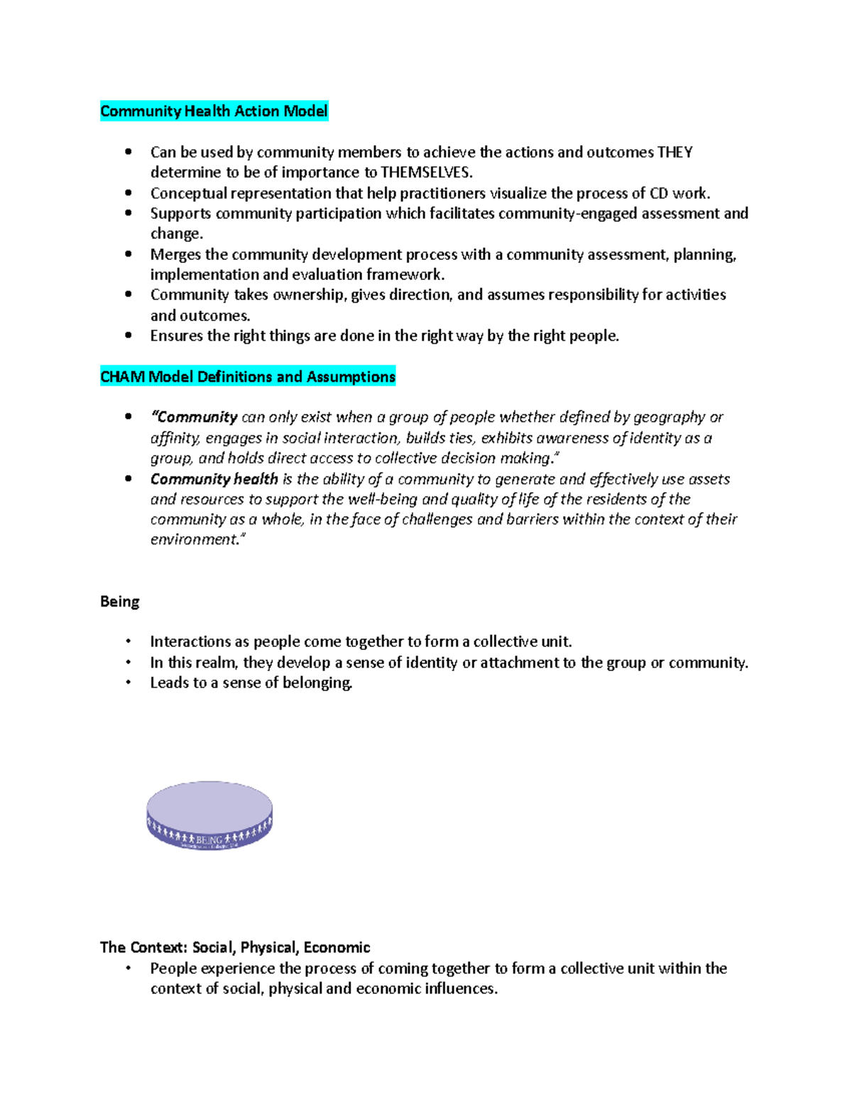 Community Health Action Model - Conceptual representation that help ...