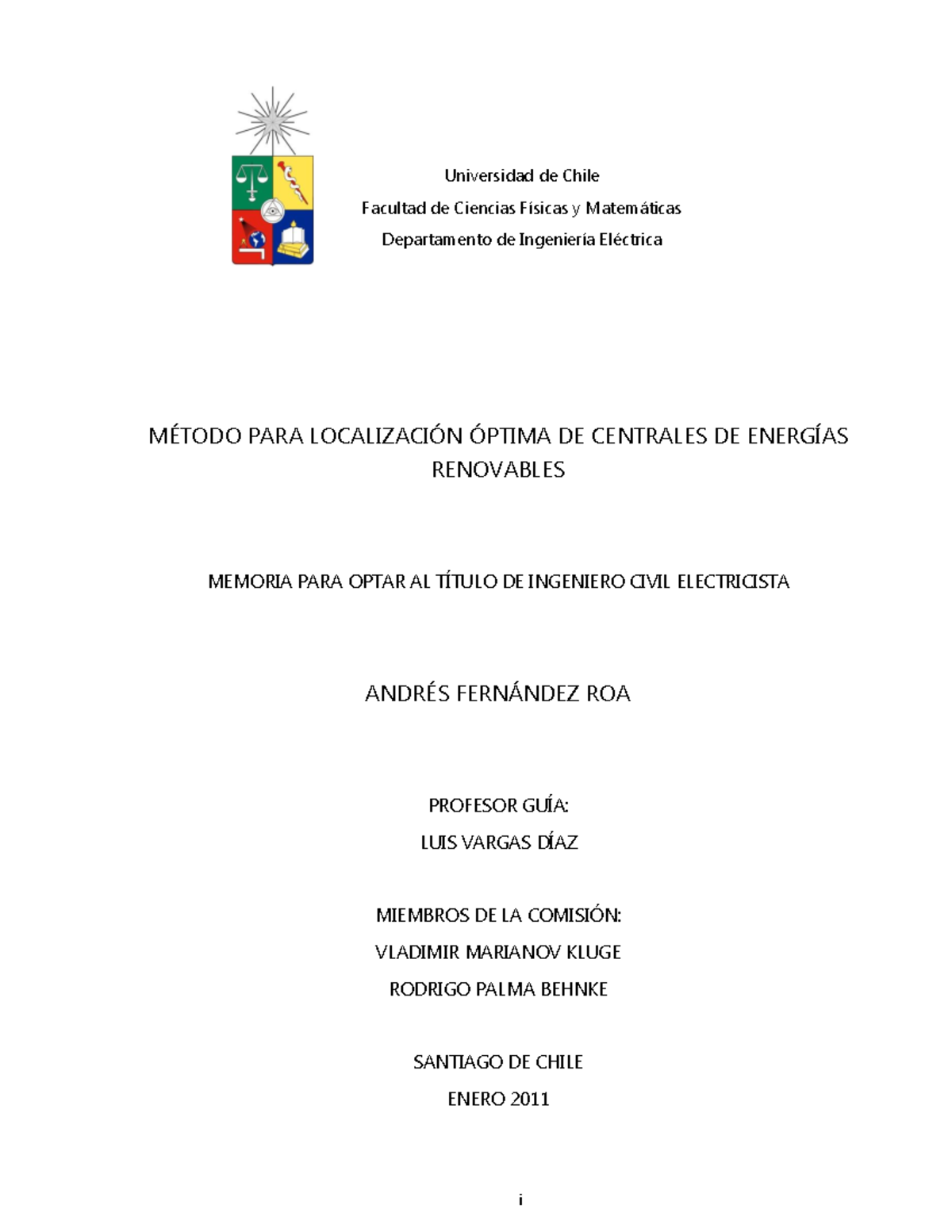 Localizacion optima de centrales de Energias - i MÉTODO PARA LOCALIZACIÓN ÓPTIMA DE CENTRALES DE ...