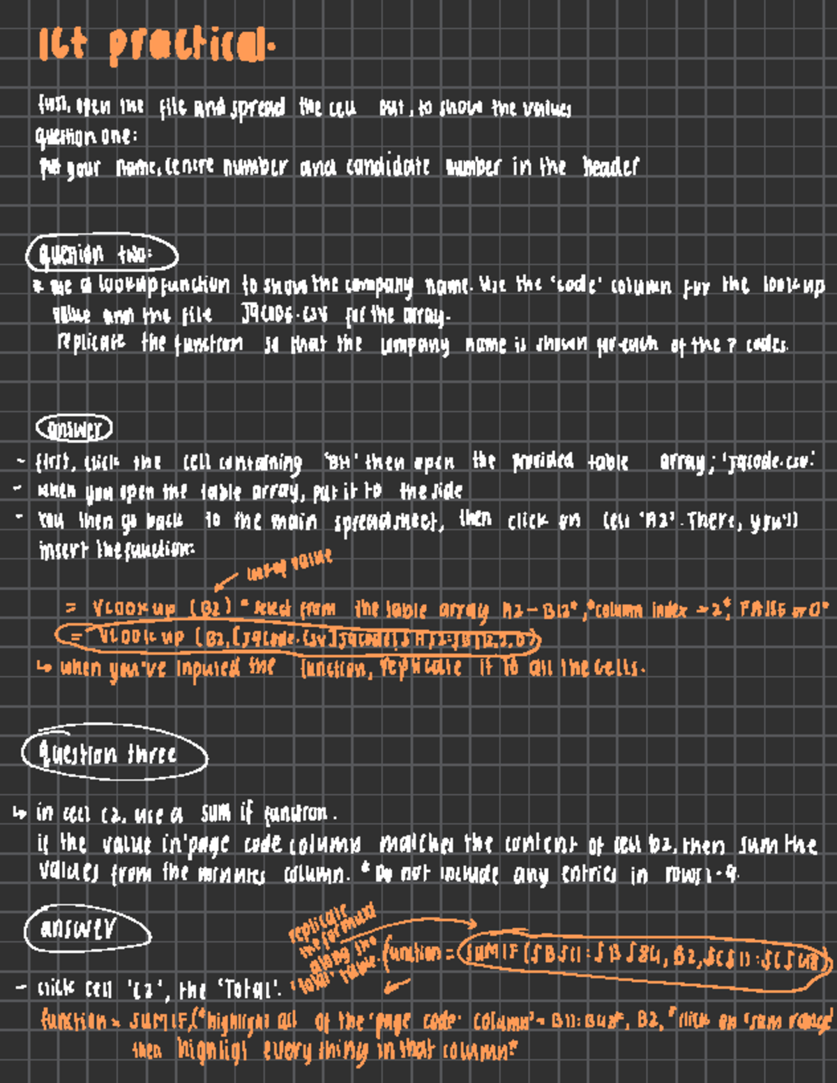 Ict practical notes - It practical - first , open the file and spread ...