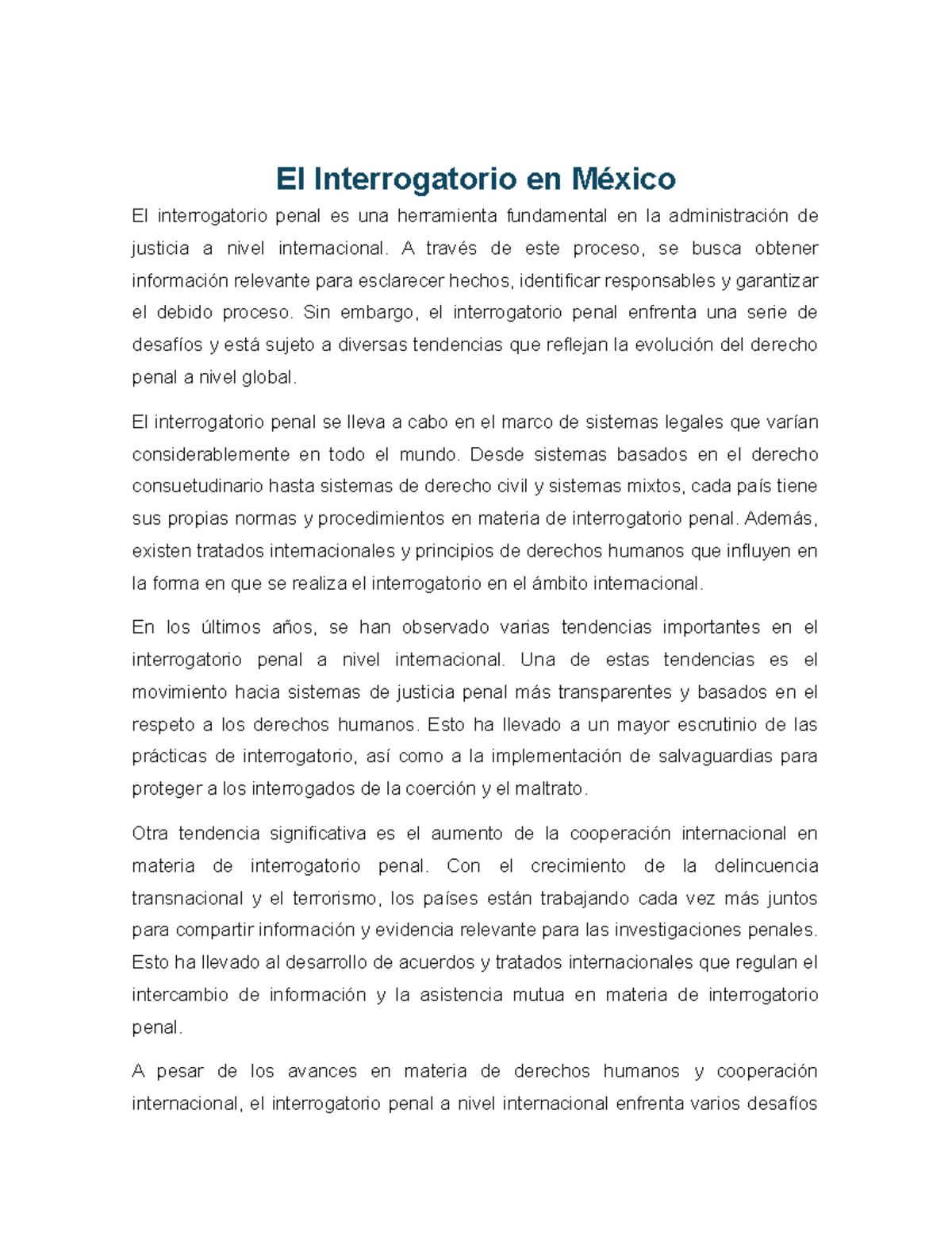 El Interrogatorio en México - El Interrogatorio en México El ...