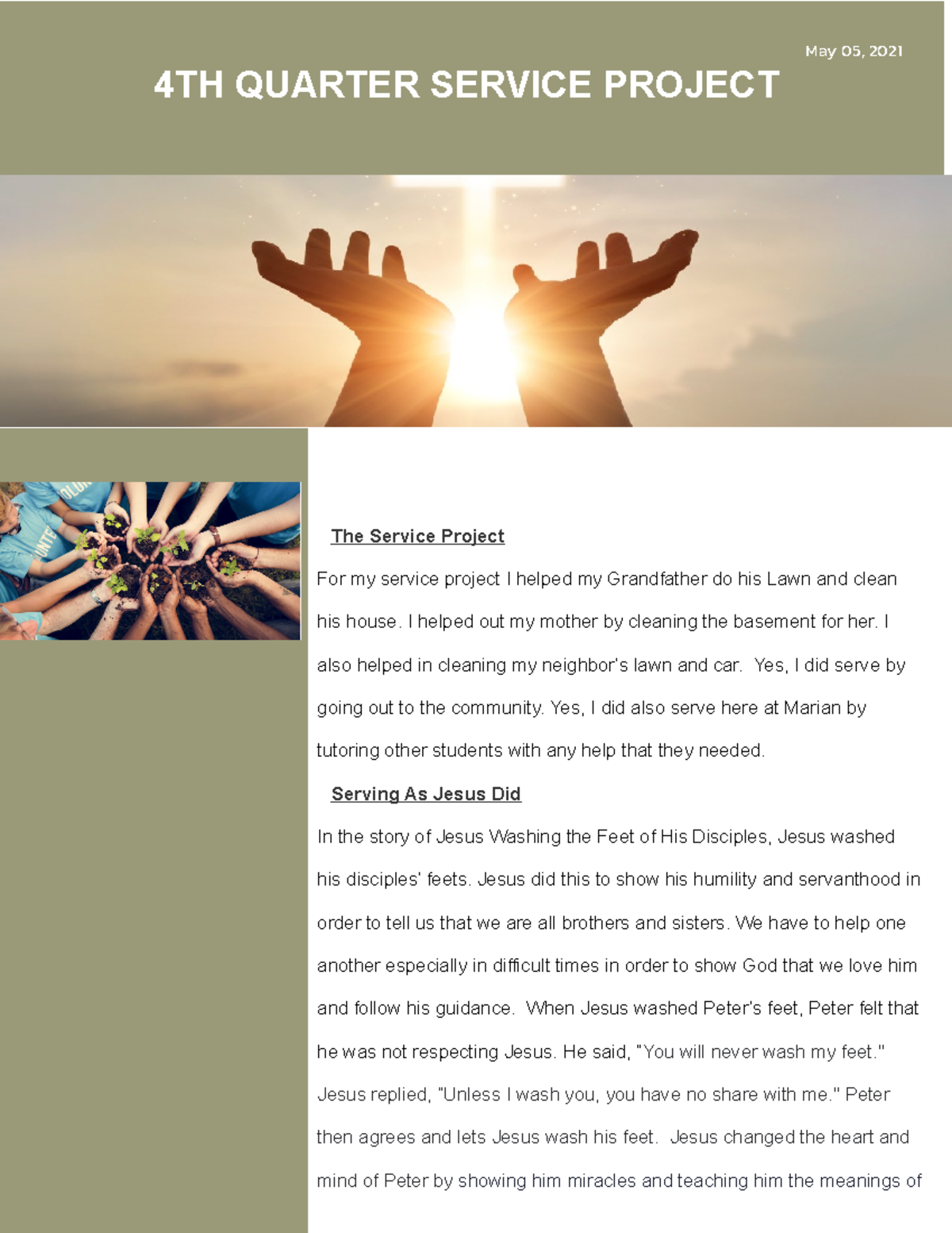 4th Quarter Service Project - May 05, 2021 4TH QUARTER SERVICE PROJECT ...