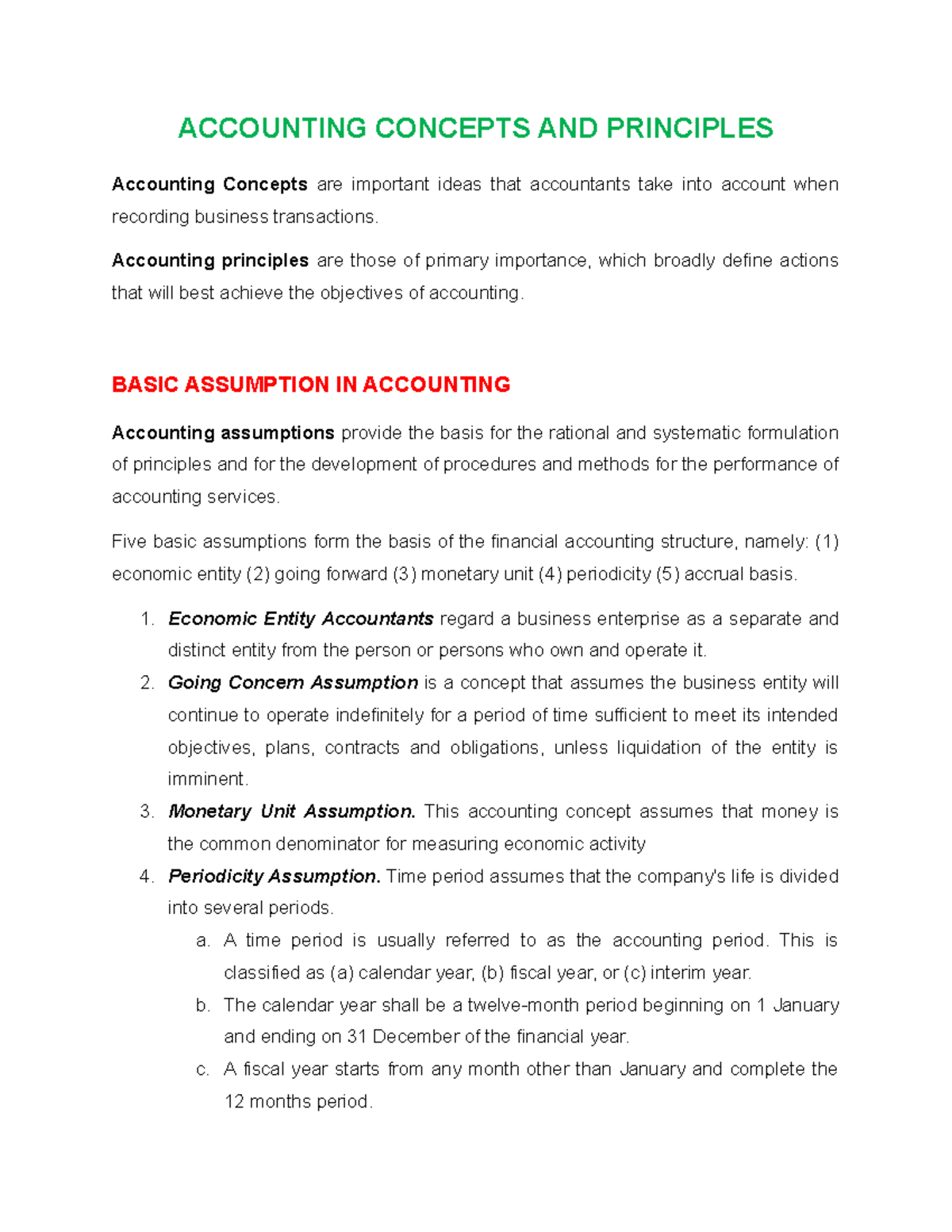 Module 2 Accounting Concepts and Principles - ACCOUNTING CONCEPTS AND ...