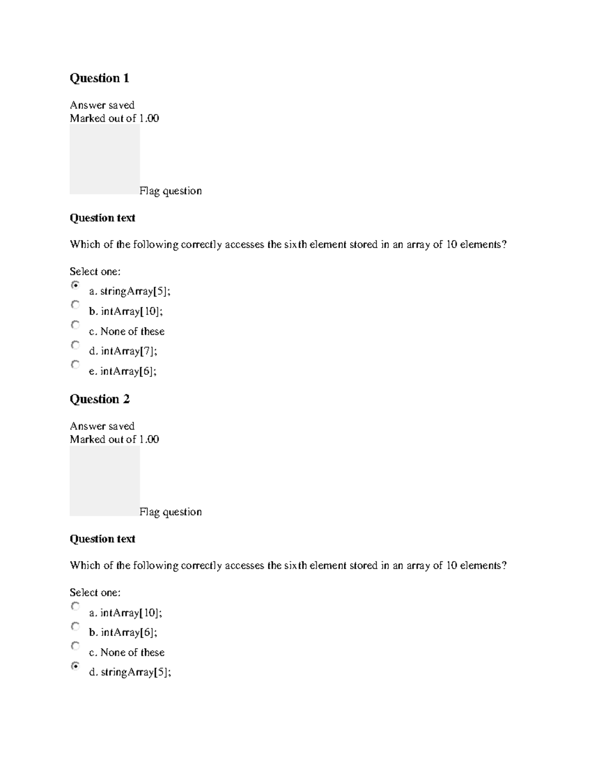 Document - study - Question 1 Answer saved Marked out of 1. Flag ...
