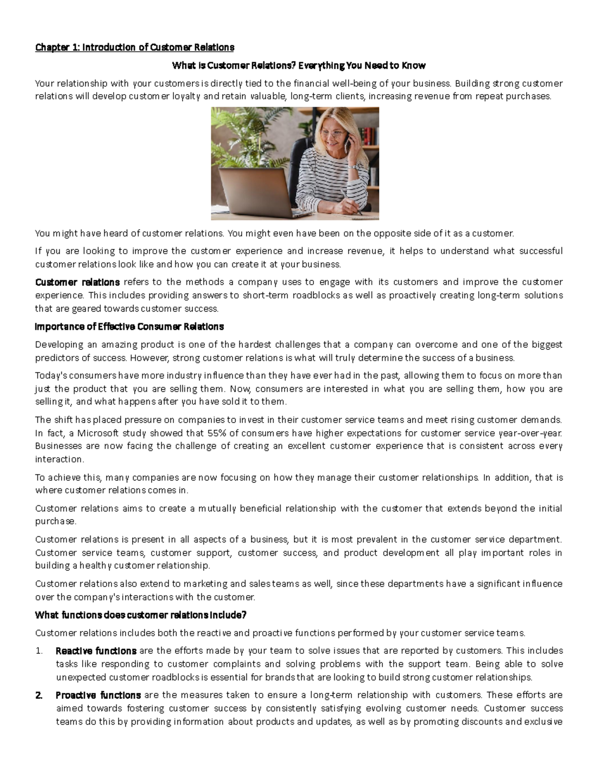 MKM335 Prelim Notes 1 3 - Chapter 1 : Introduction of Customer ...