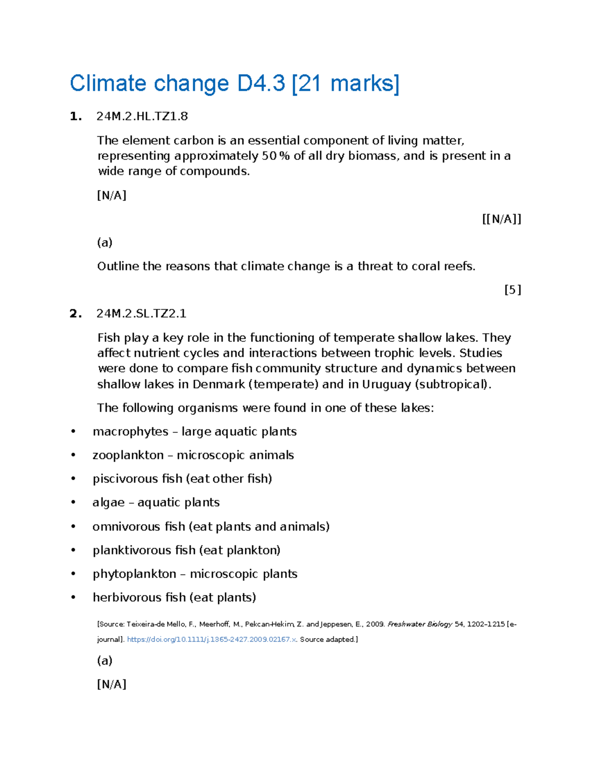 Climate change D4 - xxxxxx - Climate change D4 [21 marks] 1. 24M.2.HL ...