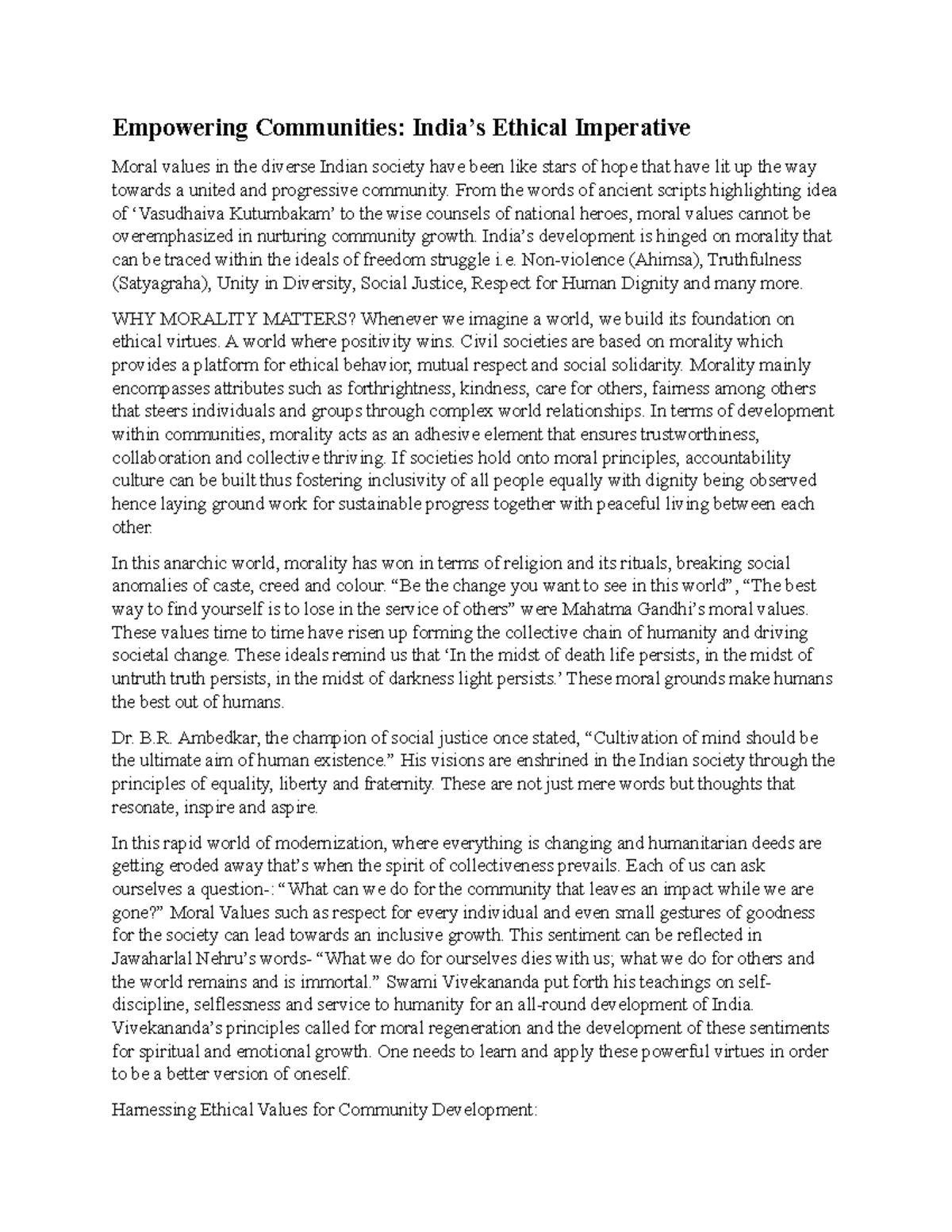 India and Moral values - Basic notes about War and Conflict Reporting ...