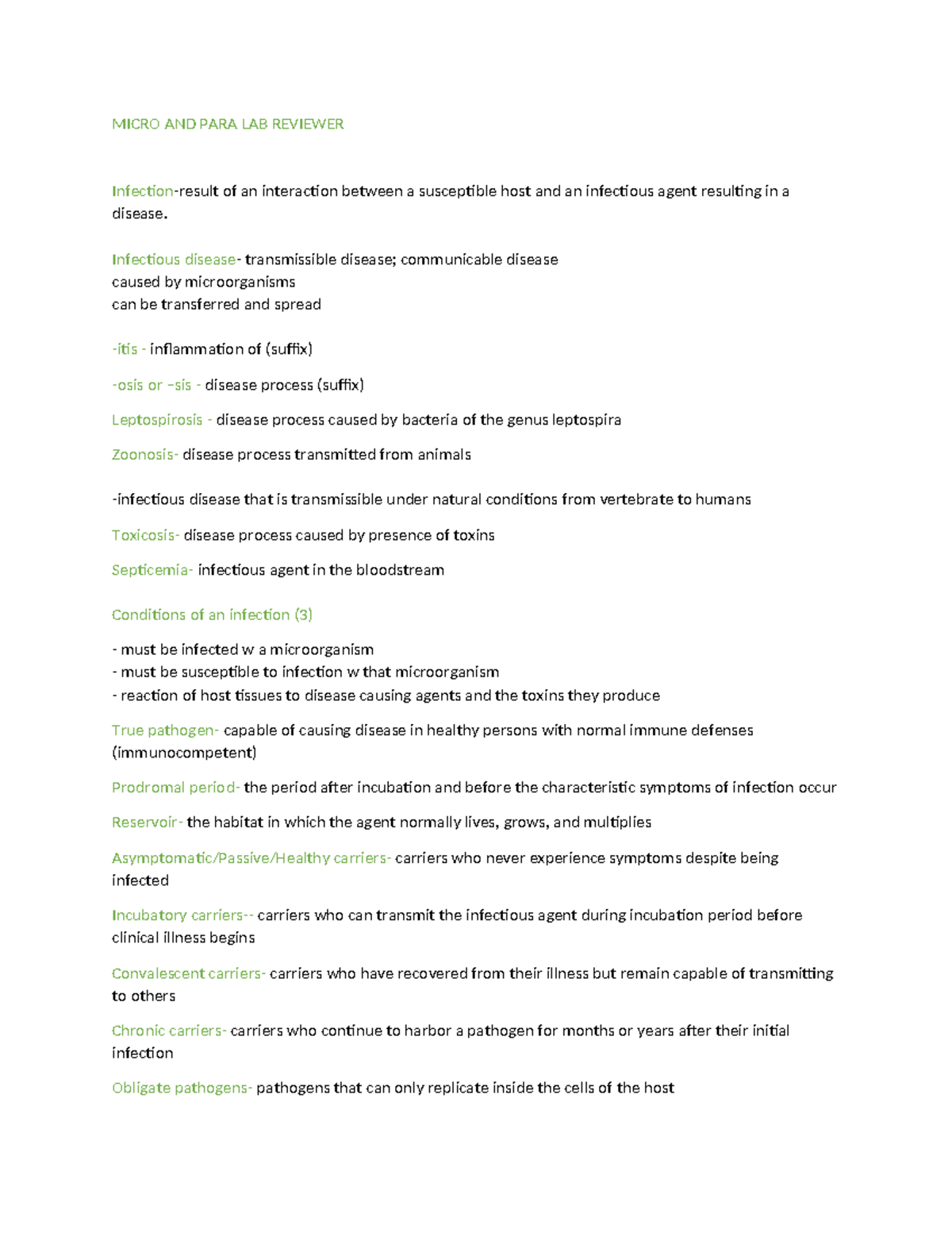 MICROPARA AND PARASIOTOLY LAB REVIEWER MODULE 3 2ND YEAR COLLEGE ...