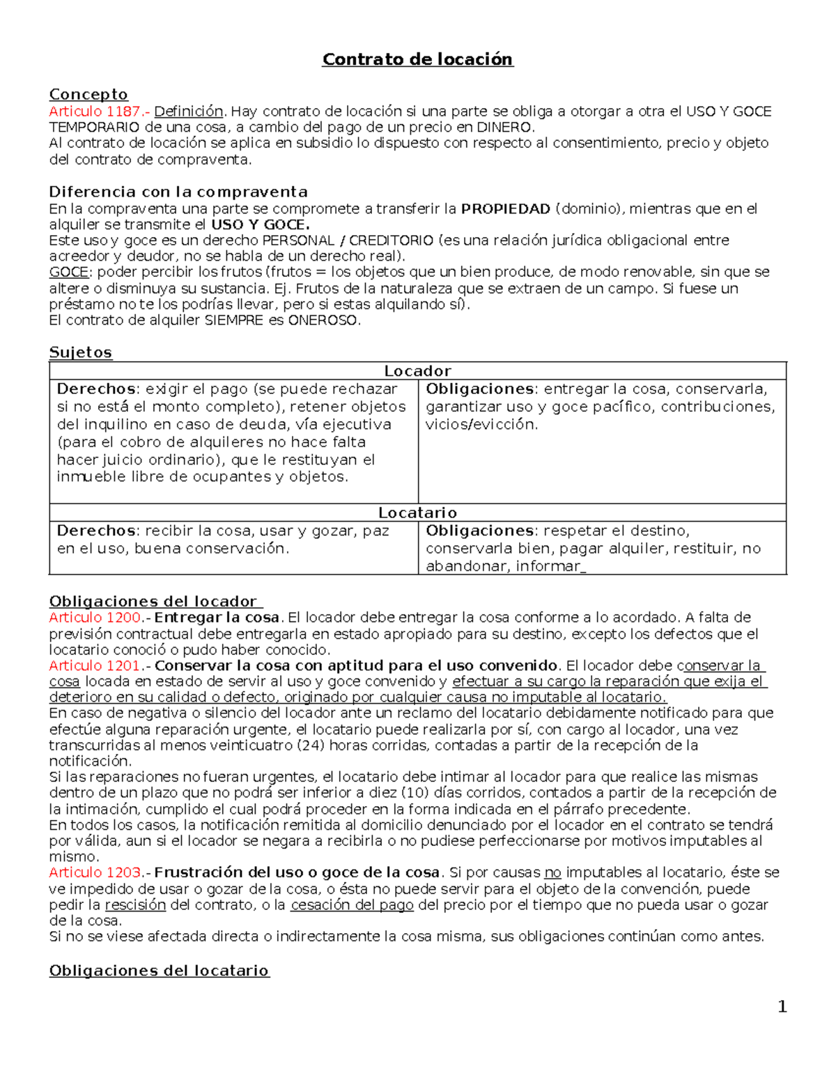Segundo parcial obligaciones y contratos - Contrato de locación ...