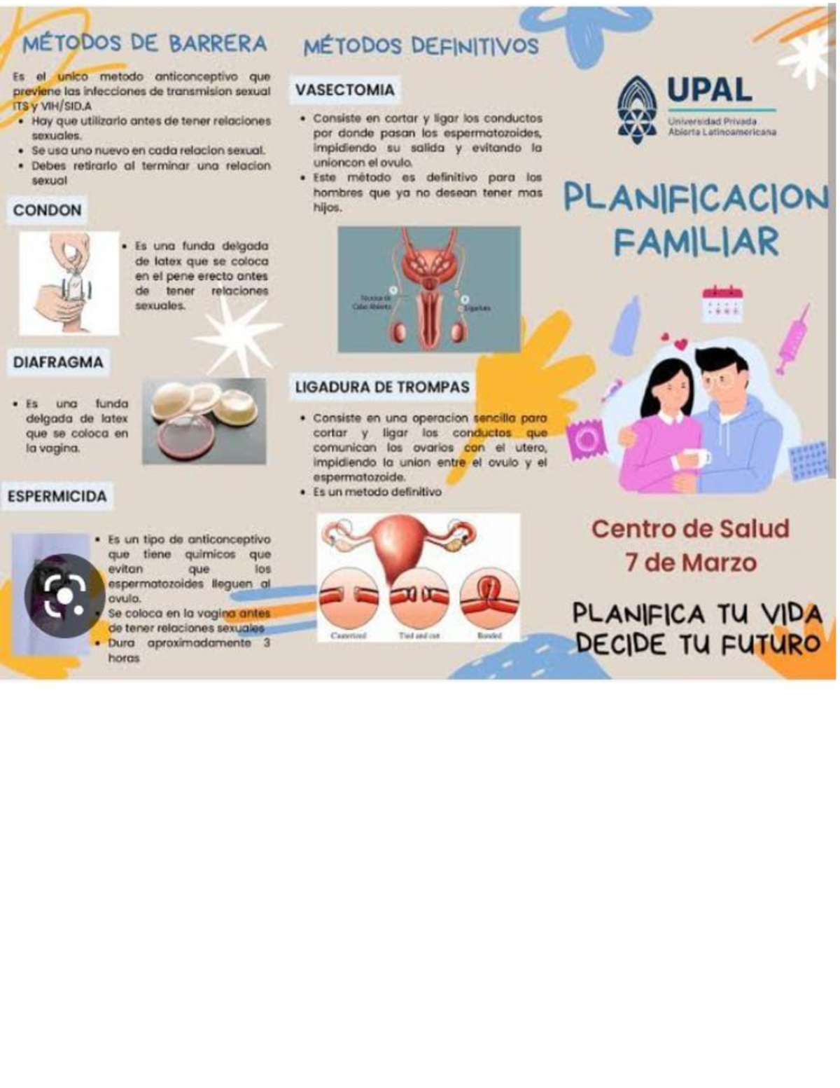 Infografia y tripticos - MÉTODOS DE BARRERA MÉTODOS DEFINITIVOS Es el ...
