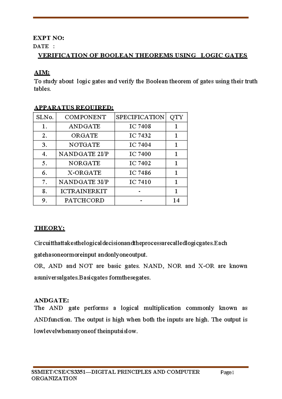 Digital Lab Manual Finalised - SSMIET/CSE/CS3351—DIGITAL PRINCIPLES AND ...
