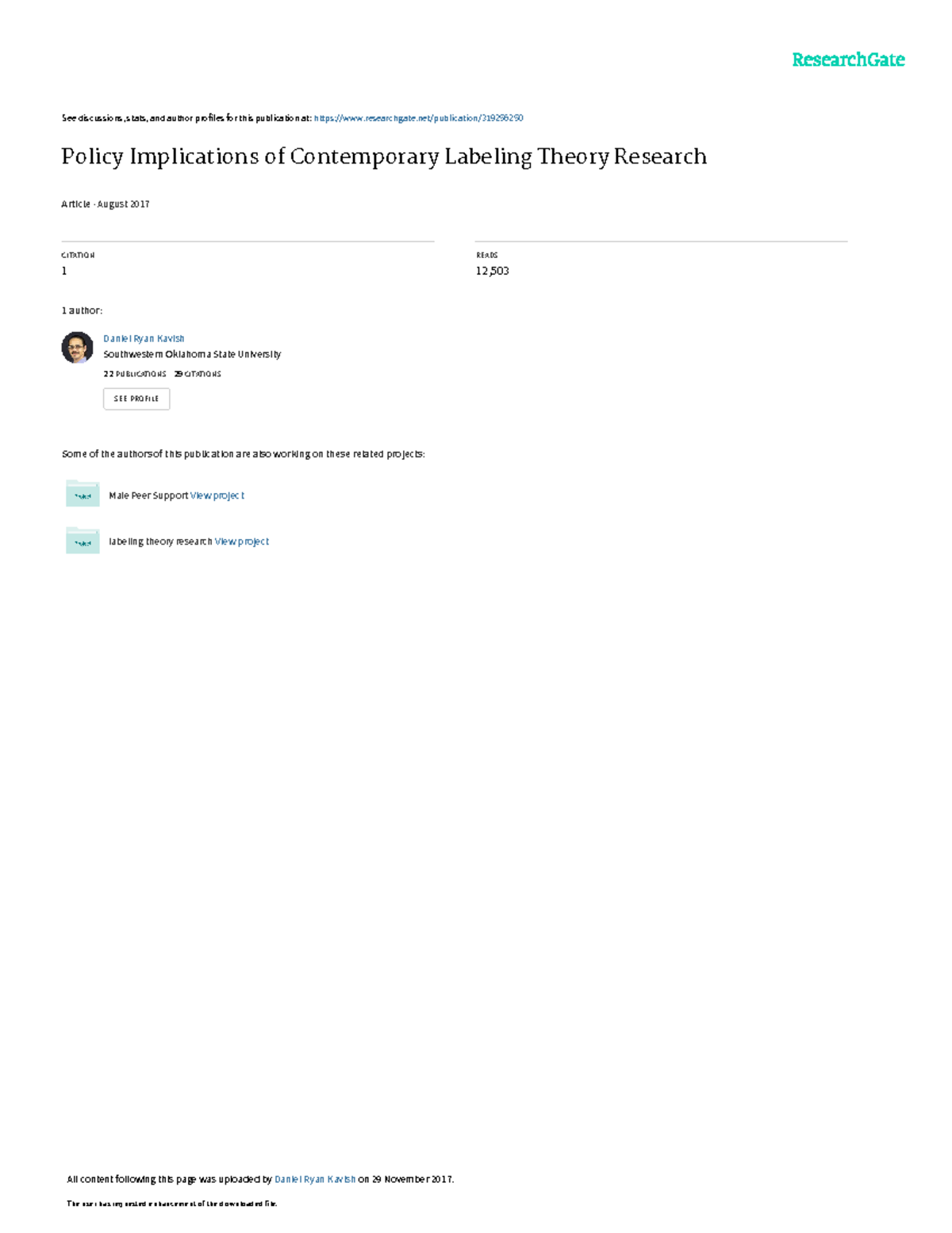 Labeling Policy Implications Cijpjounral Vol 102017 - See discussions ...