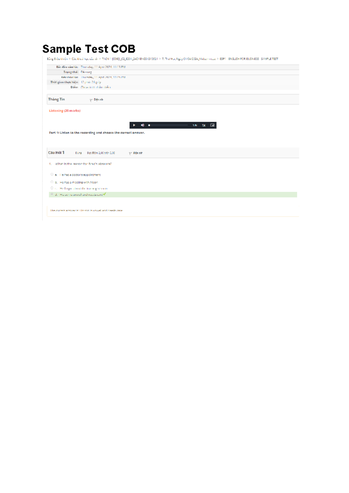 Sample-test-COB - 123456 - Marketing - Sample Test COB - Studocu