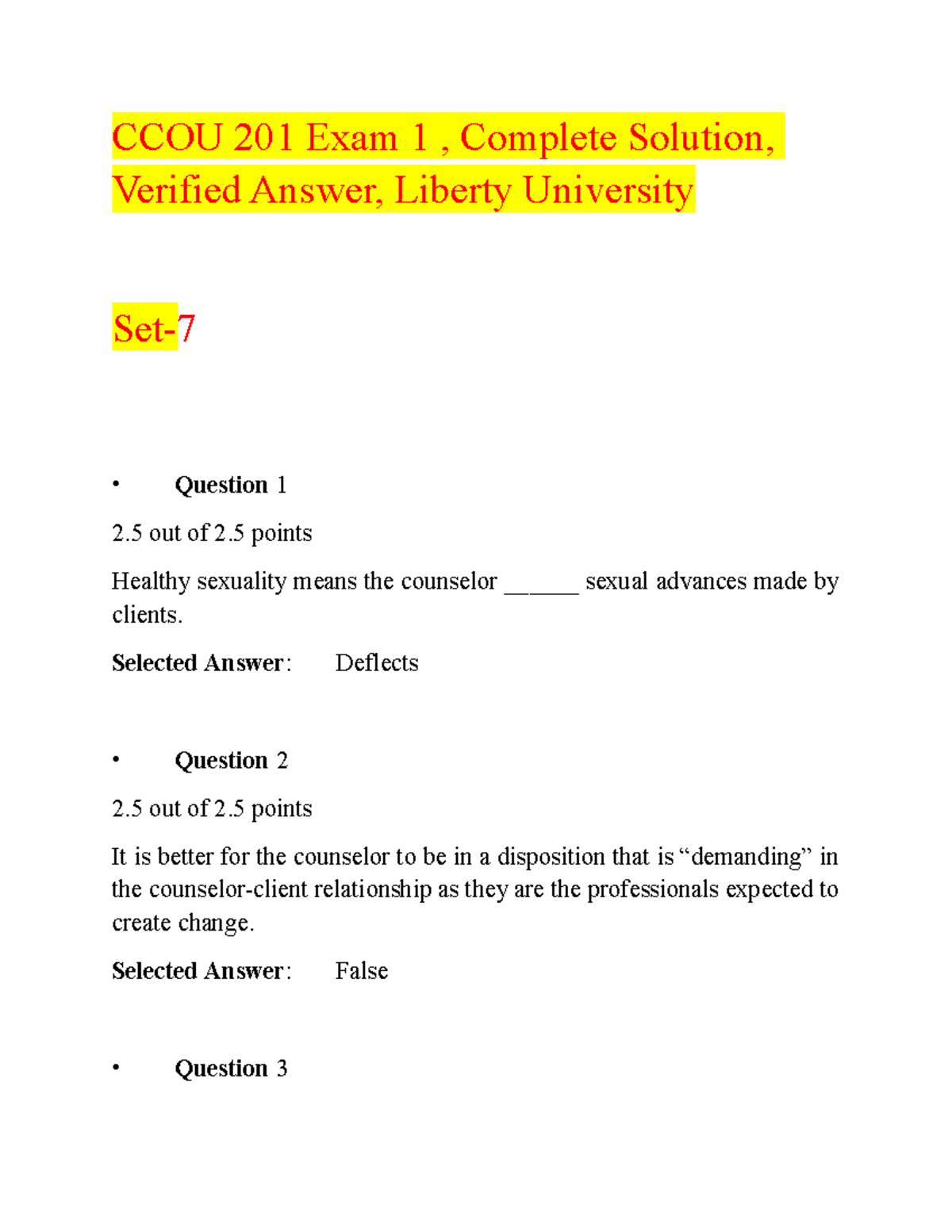 7-CCOU 201 Exam 1 - 7-CCOU 201 Exam 1 - CCOU 201 Exam 1 , Complete ...