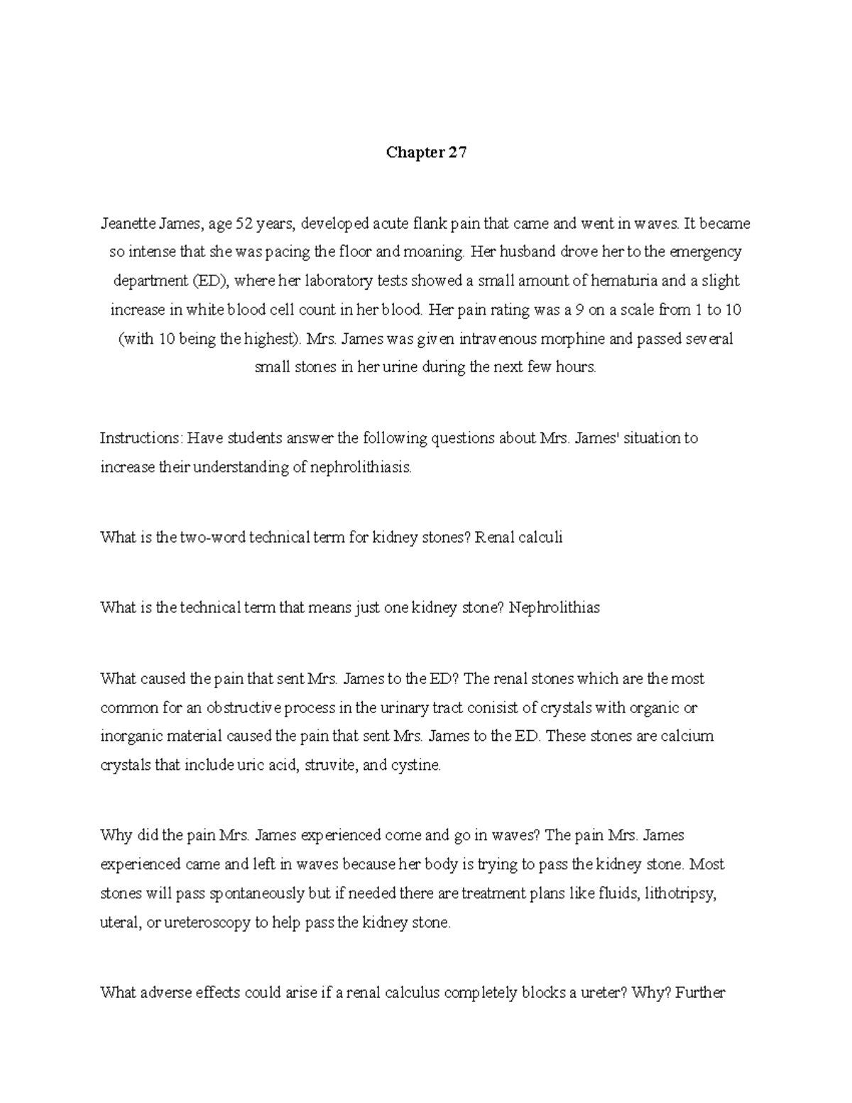 pathophysiology Ps 408 Lecture notes week 6 kidneys - Chapter 27 ...