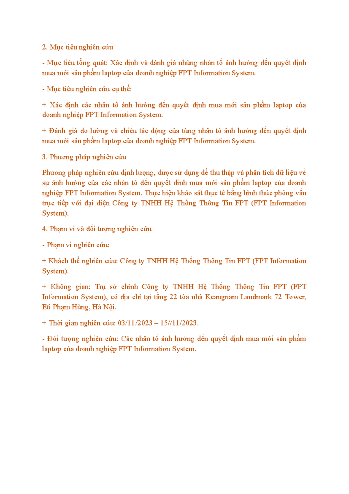 Đề tài phụ hvkh - Mục tiêu nghiên cứu Mục tiêu tổng quát: Xác định và ...