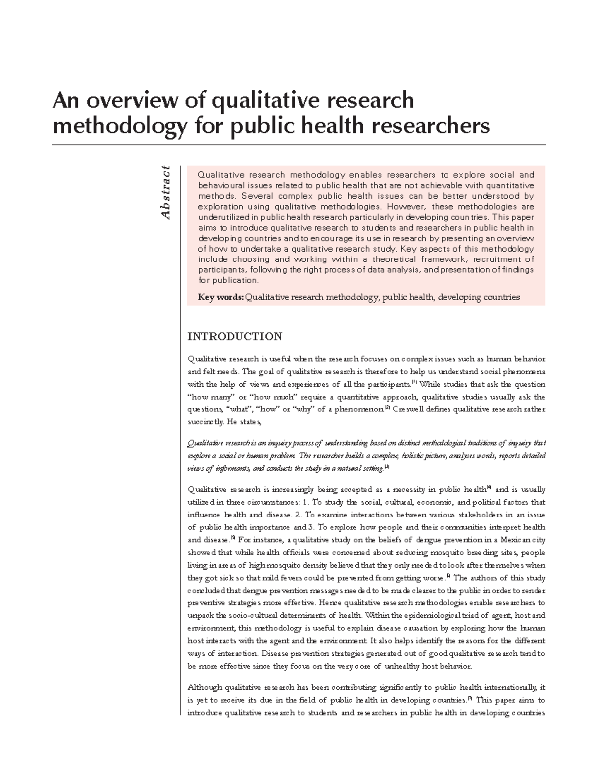 Qualitative research paper example - Anton N. Isaacs School of Rural ...