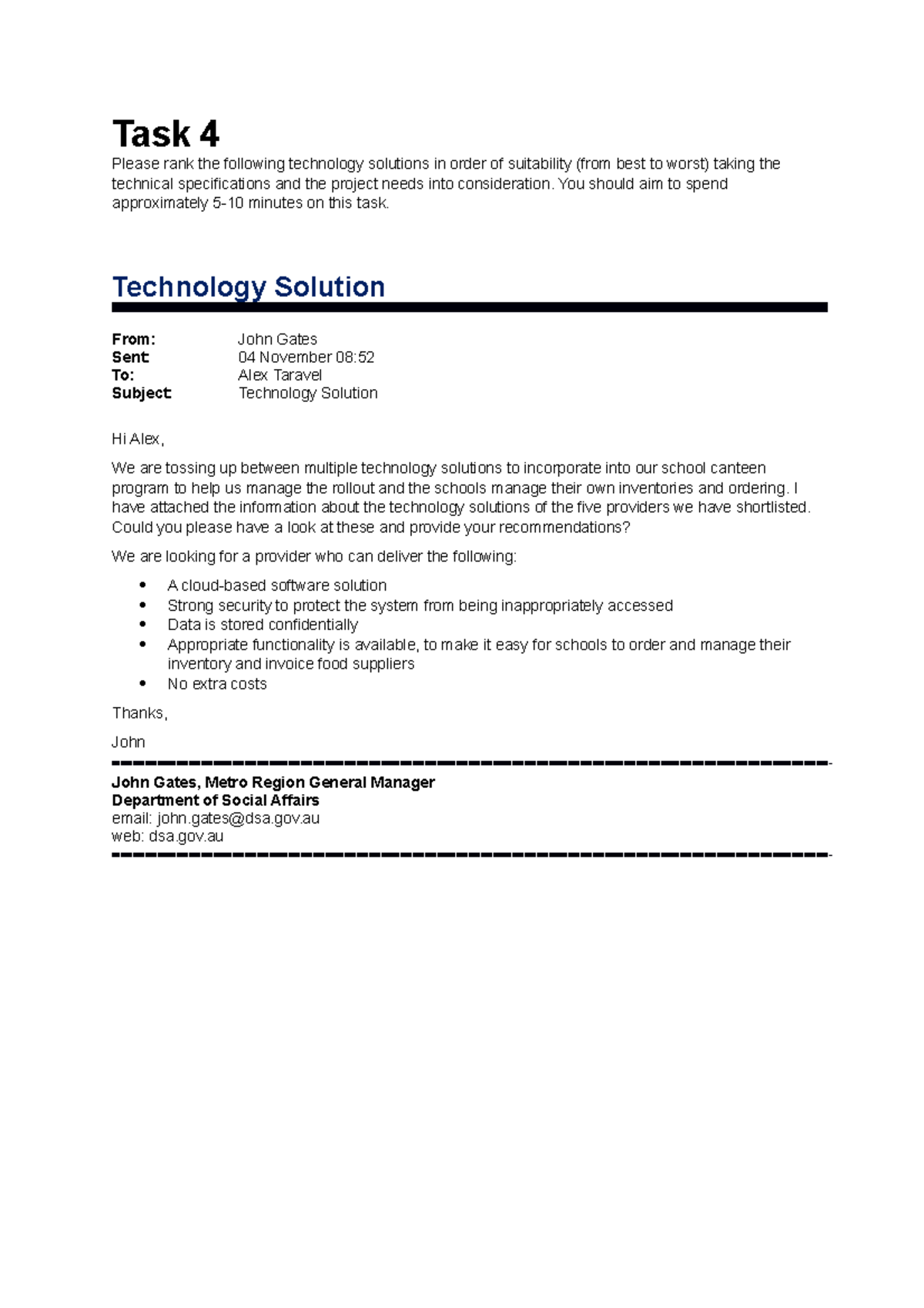 Policy - task 4 content - Practice - Task 4 Please rank the following ...