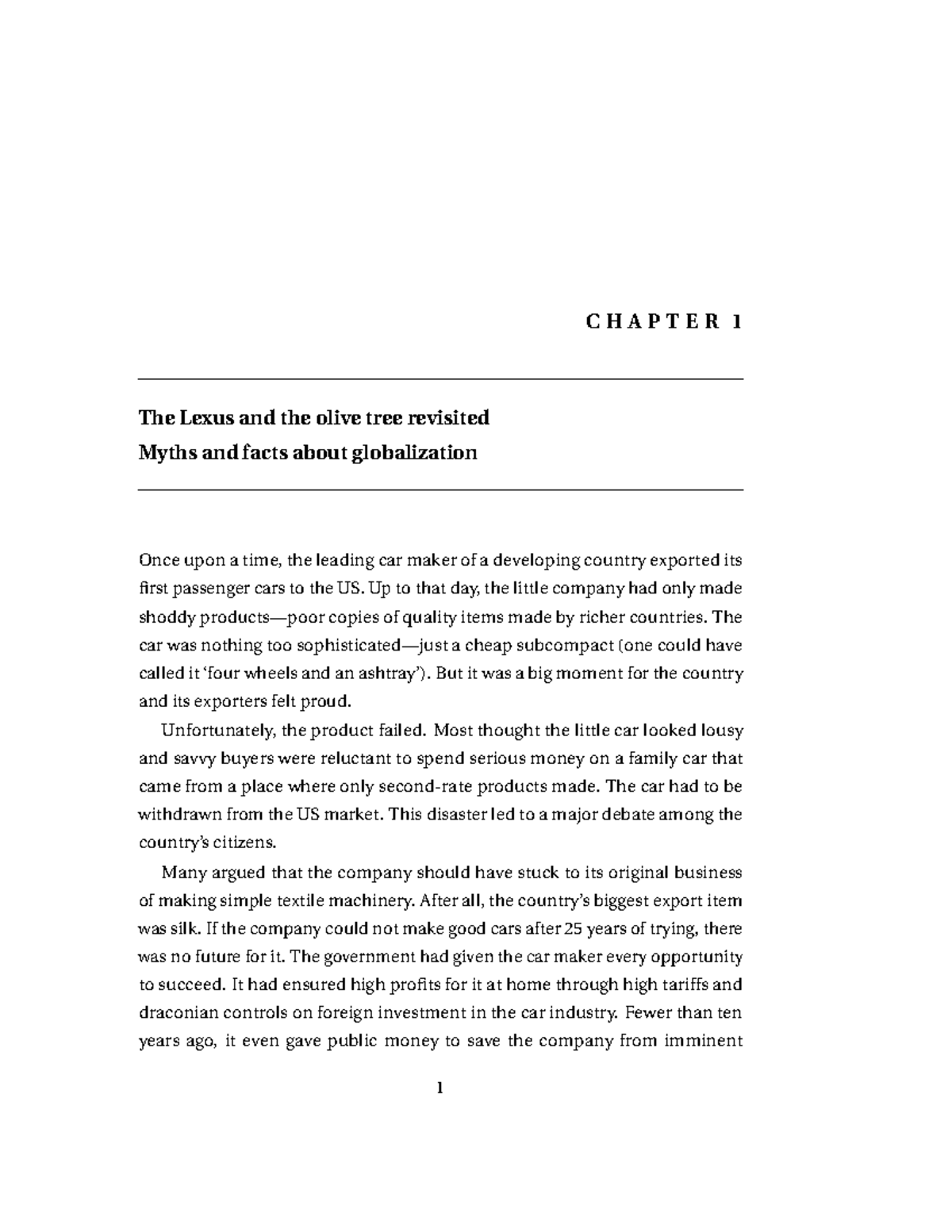 Week 03 a 03 Chapter 1 The Lexus and the olive tree revisited Myths and ...