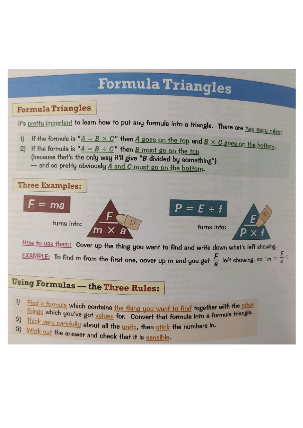 science notes and revision guides - Formula Triangles Formula Triangles ...