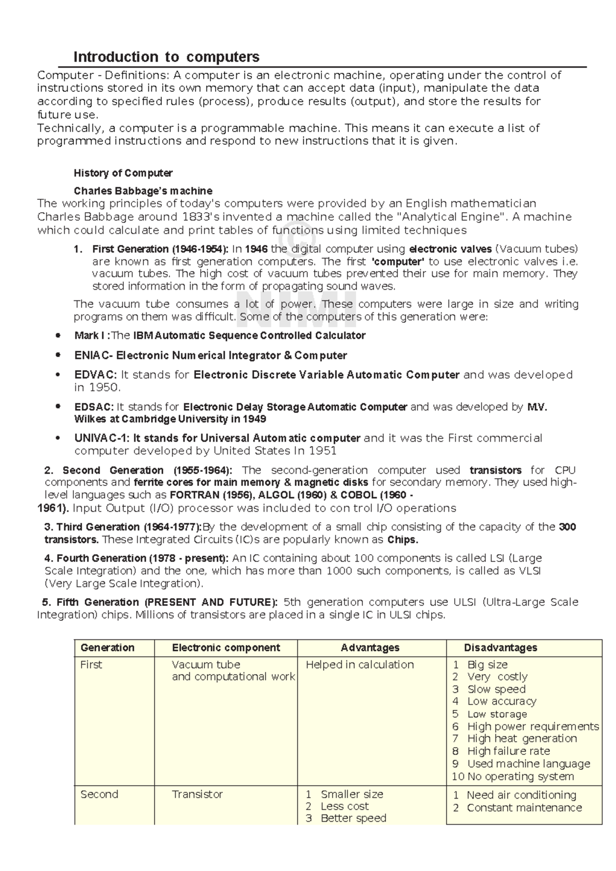 Introduction to computers - © NIMI Introduction to computers Computer ...