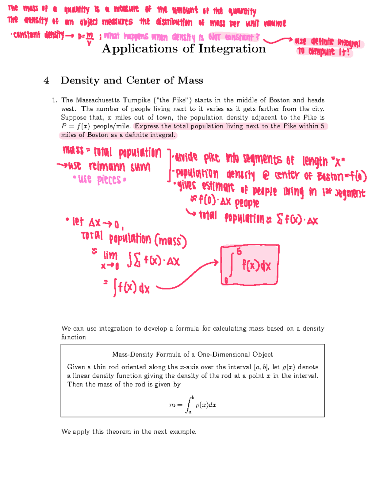 Density+and+Center+of+Mass+In-Class+Notes - Applications of Integration ...